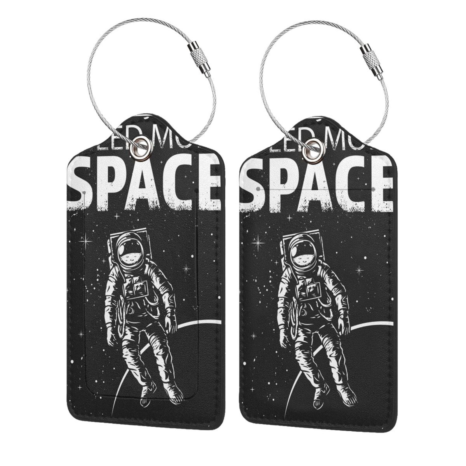 Disketp 2 Pcs Luggage Tag For Suitcase,Astronaut At Spacewalk Leather ...