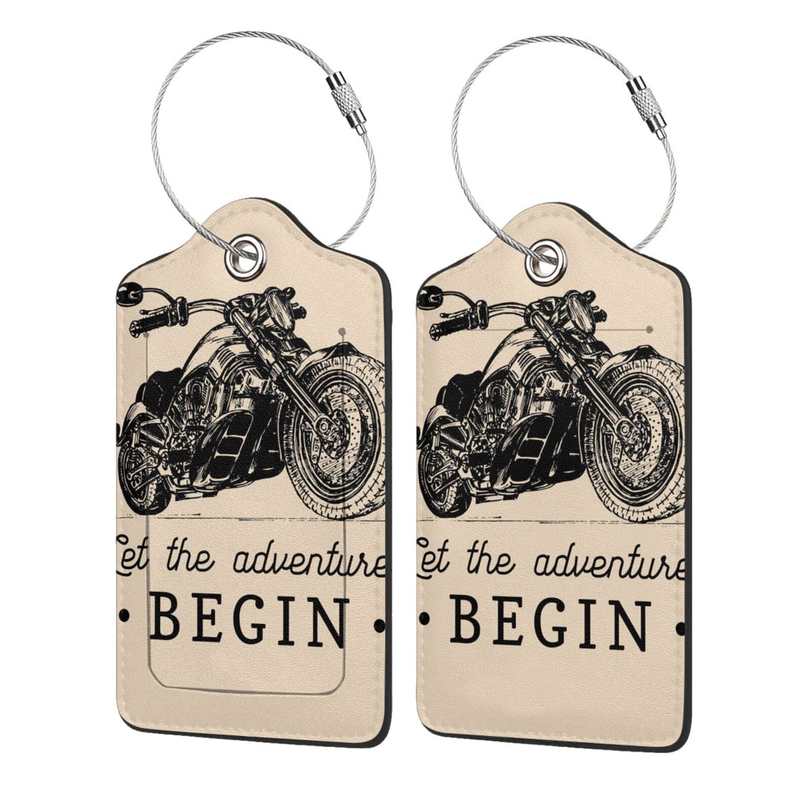 Disketp 2 Pcs Luggage Tag For Suitcase,Let The Adventure Begin Leather ...