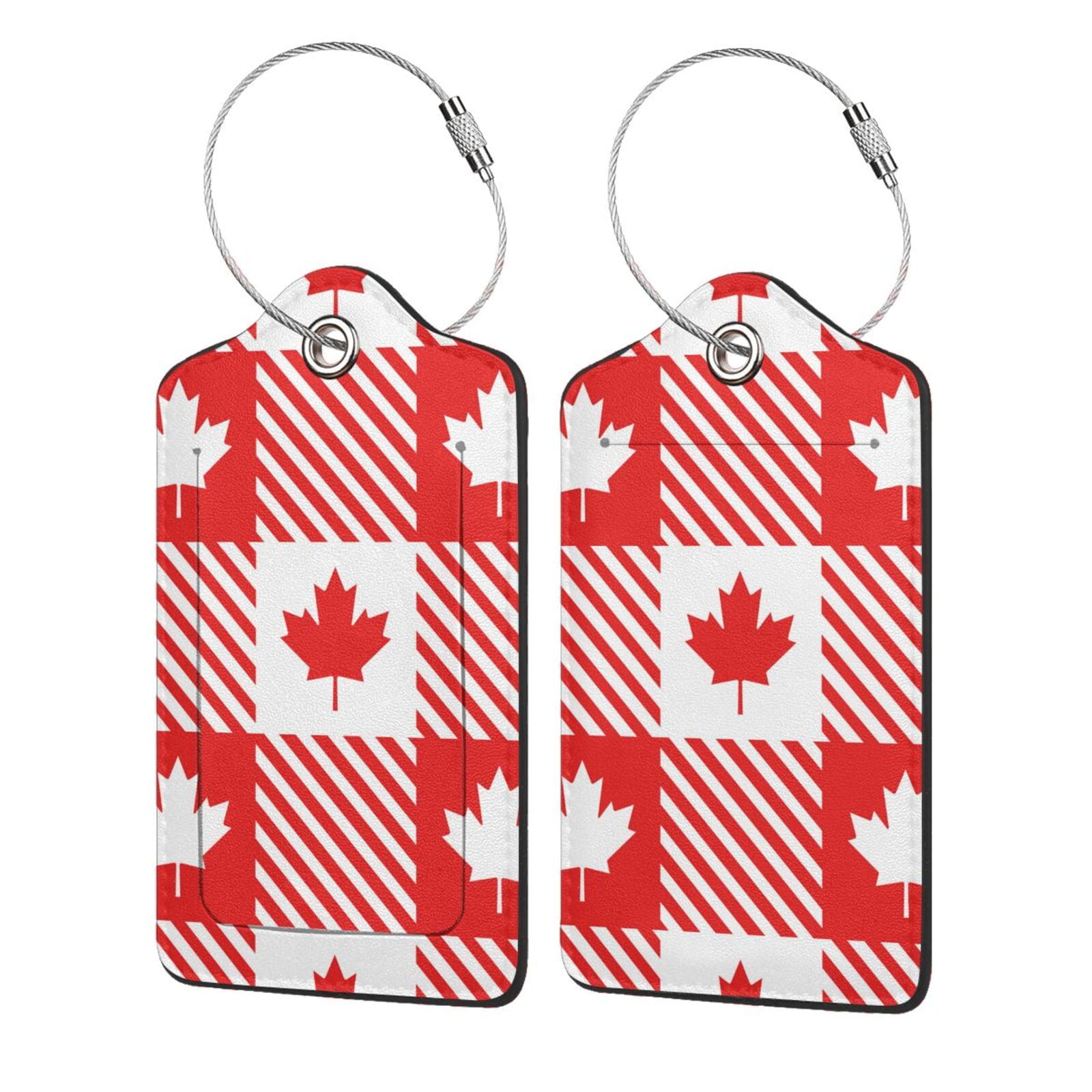 Disketp 2 Pcs Luggage Tag For Suitcase,Maple Leaves1 Leather Baggage ...