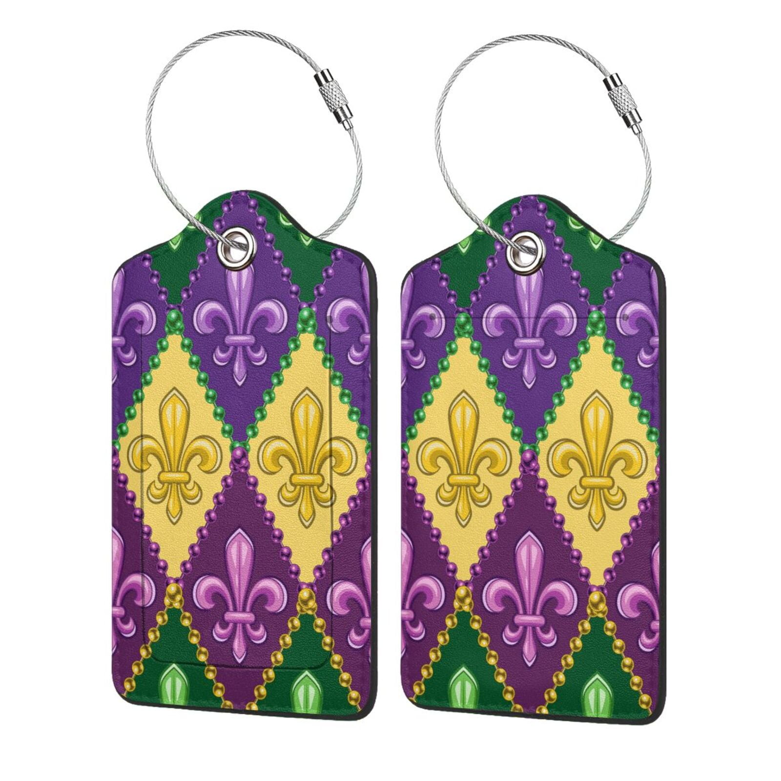 Disketp 2 Pcs Luggage Tag For Suitcase,Mardi Gras4 Leather Baggage Tag ...