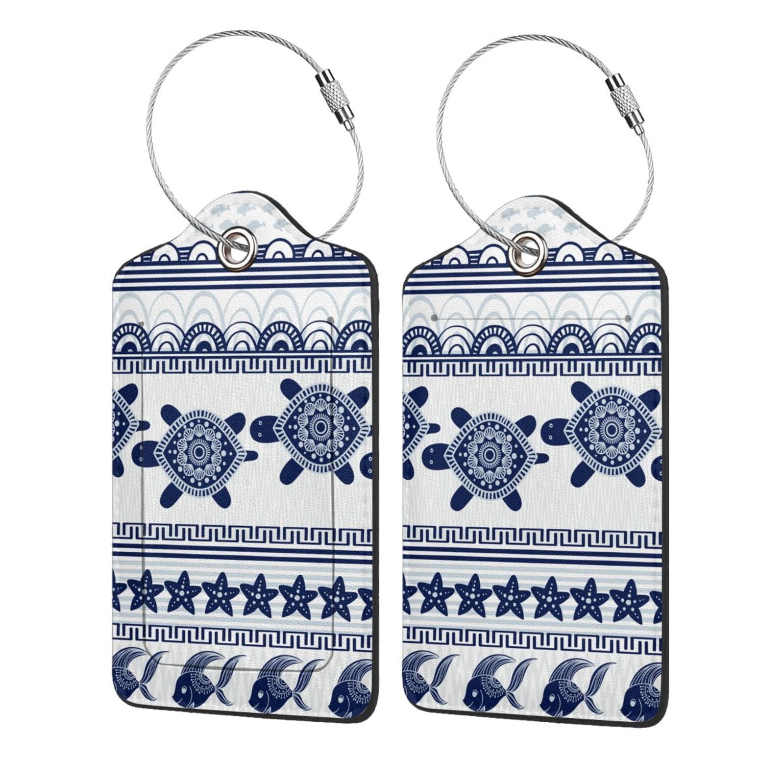 Disketp 2 Pcs Luggage Tag For Suitcase,Sea Underwater Turtles Leather ...