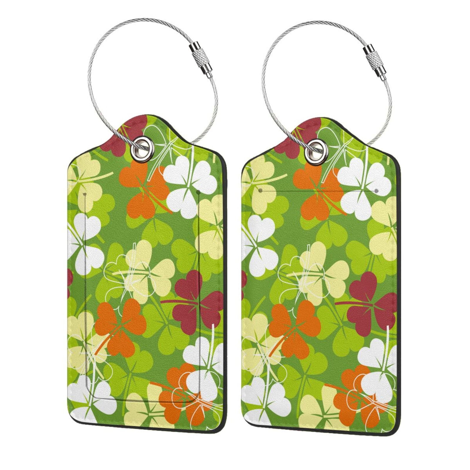 Disketp 2 Pcs Luggage Tag For Suitcase,St. Patrick'S Day3 Leather Baggage Tag With Stainless ...