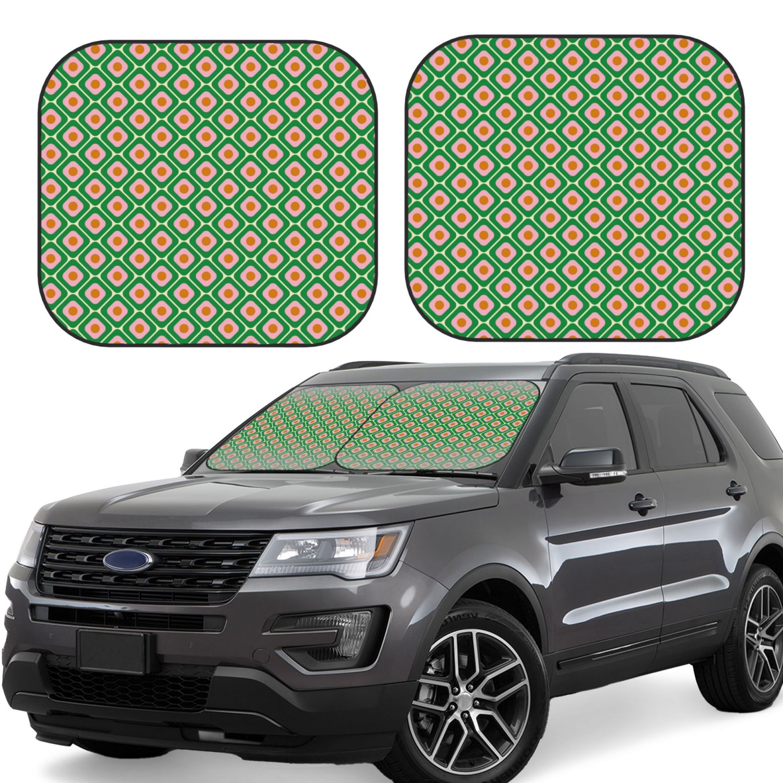 Disketp 2 Piece 60s And 70s Style Pattern Windshield Sunshades,Folding ...