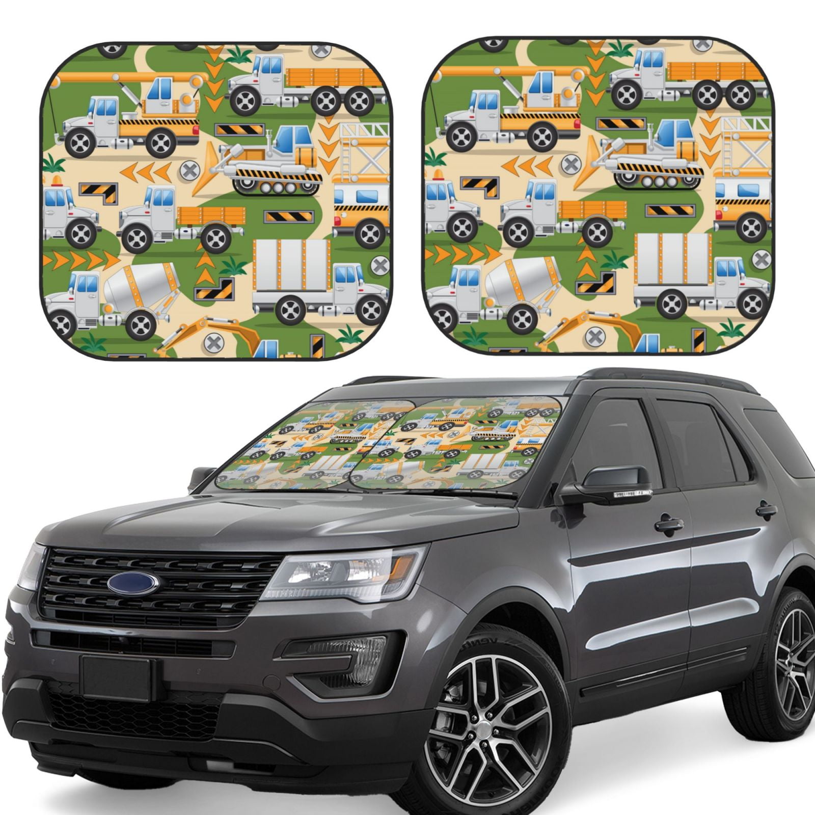 Disketp 2 Piece Construction Machinery1 Pattern Windshield Sunshades ...