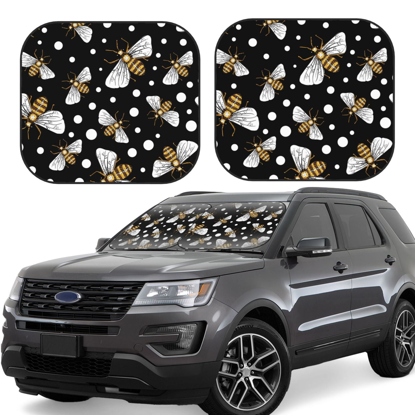 Disketp 2 Piece Honey Bees At Night Pattern Windshield Sunshades ...