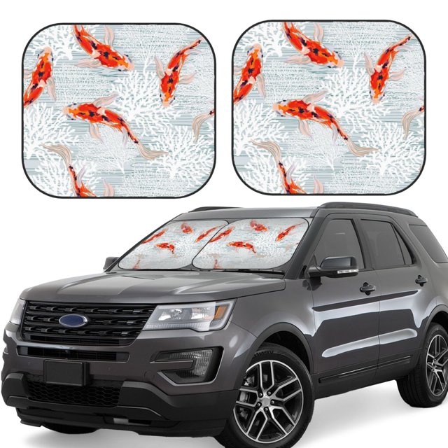 Disketp 2 Piece Koi Fish Corals,Spring Summer Pattern Windshield ...