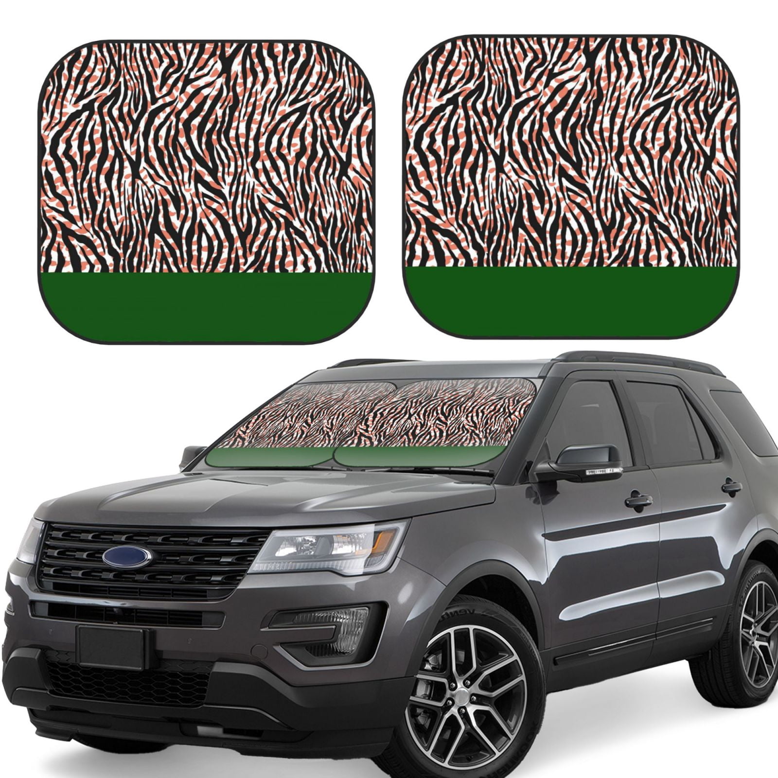 Disketp 2 Piece Zebra Skin And Leopard Print Pattern Windshield ...