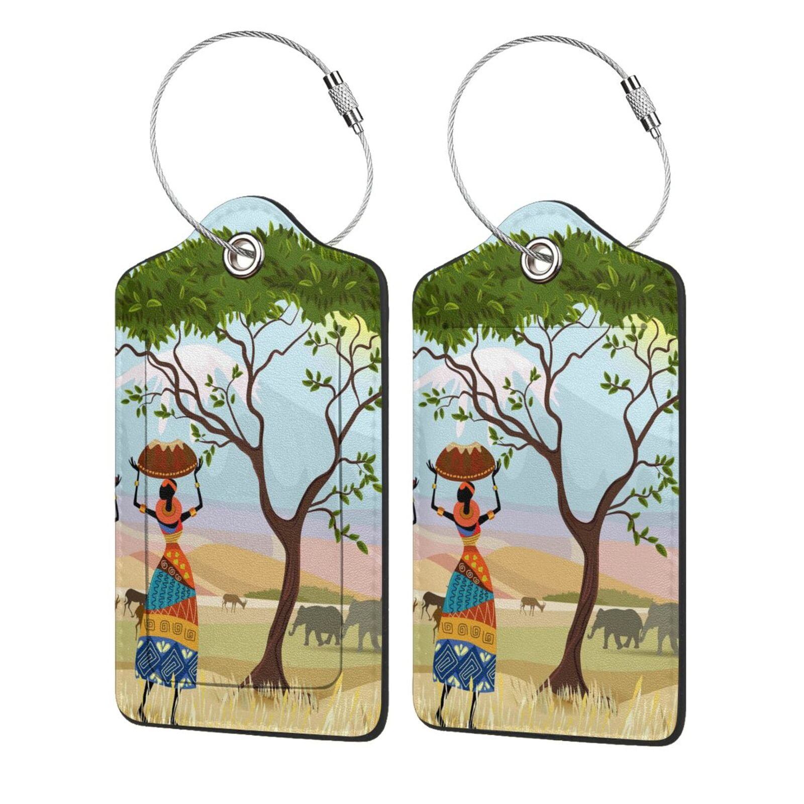 Disketp 4 Pcs Luggage Tag For Suitcase,African Women In Mountain ...