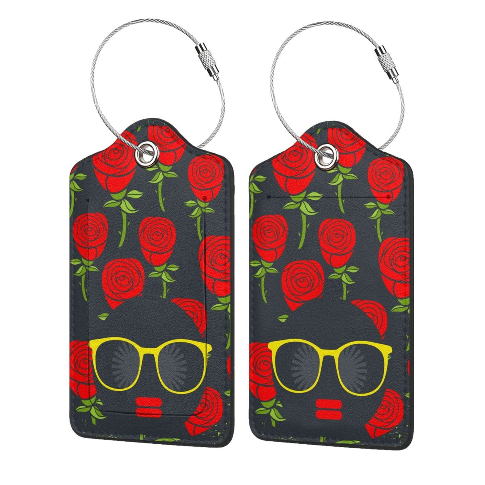 Disketp 4 Pcs Luggage Tag For Suitcase,Black Head African Woman Leather ...