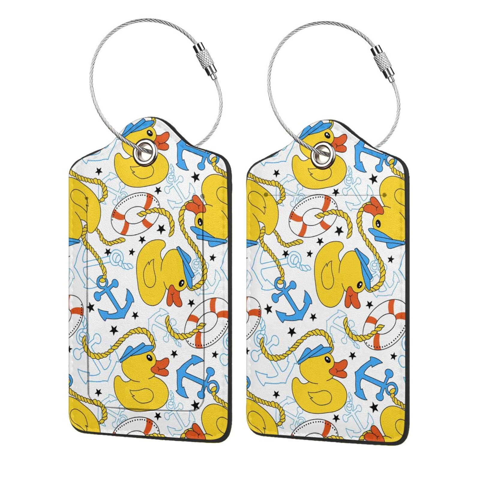 Disketp 4 Pcs Luggage Tag For Suitcase,Ducks And Anchors Leather ...