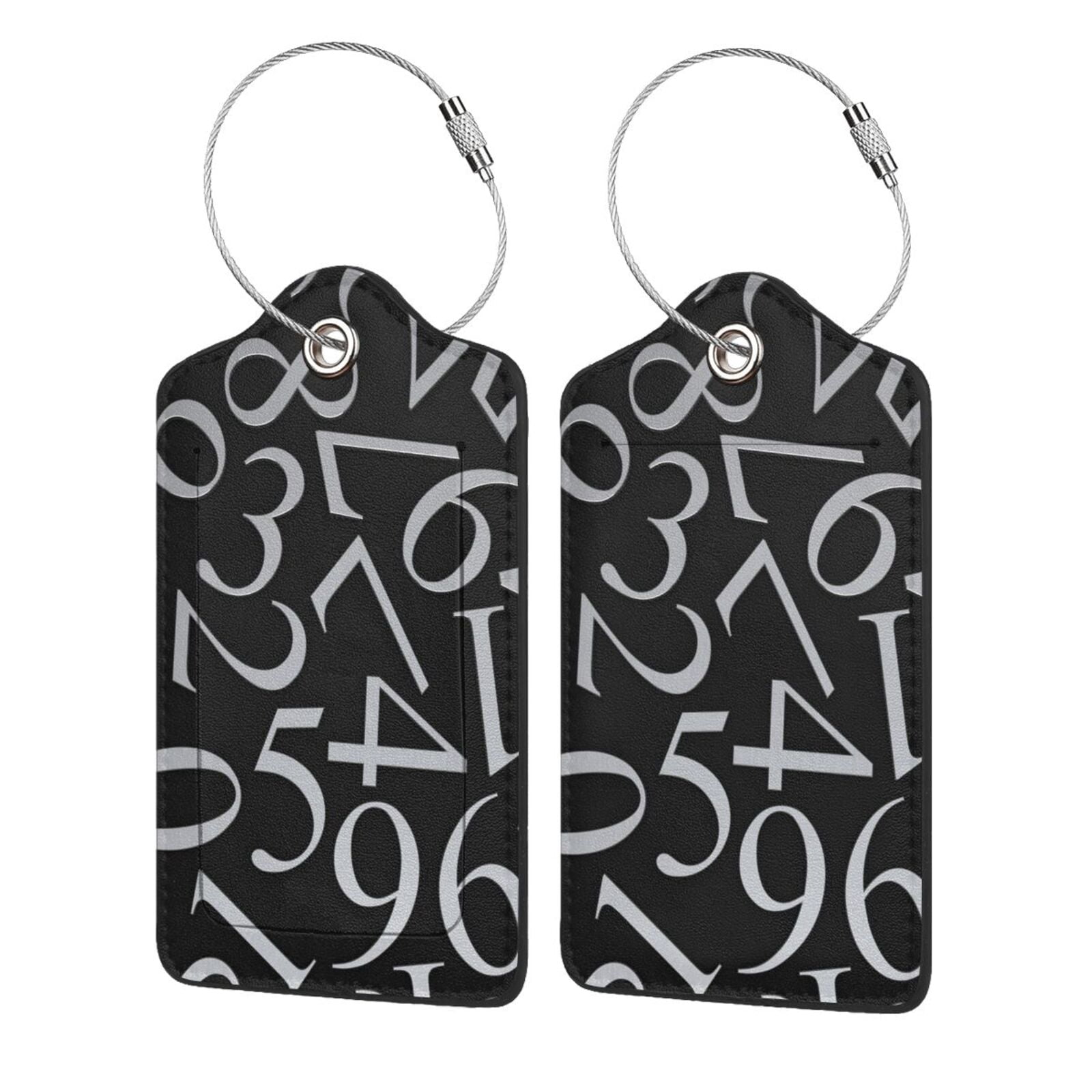 Disketp 4 Pcs Luggage Tag For Suitcase,Numbers Leather Baggage Tag With ...
