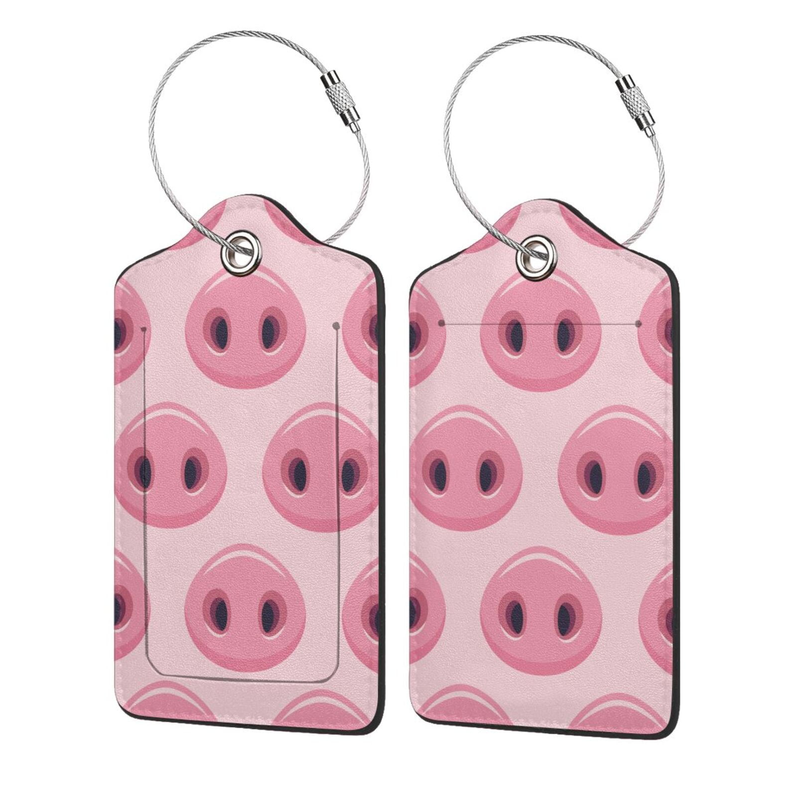 Disketp 4 Pcs Luggage Tag For Suitcase,Pig Nose Leather Baggage Tag ...