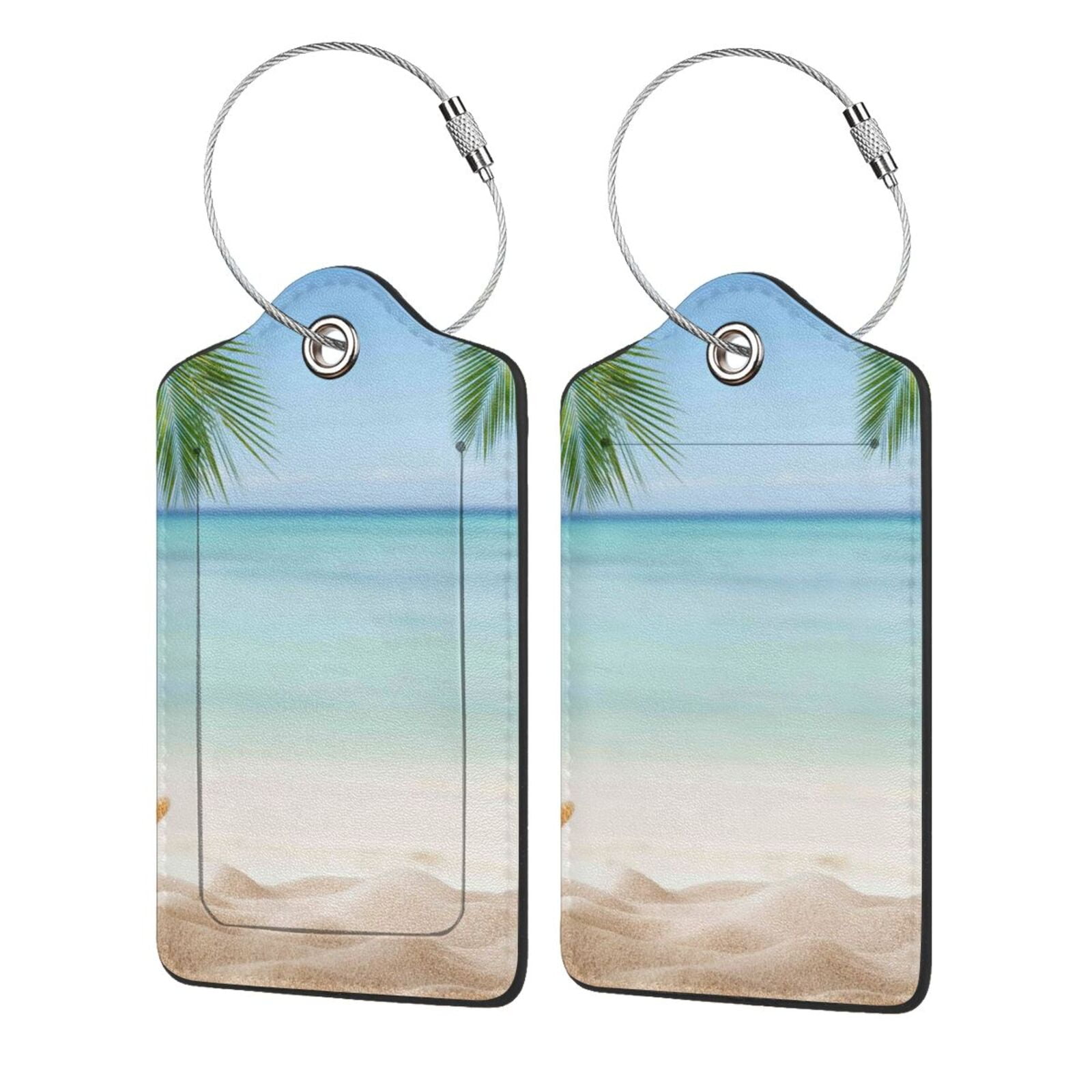 Disketp 4 Pcs Luggage Tag For Suitcase,Starfish In Beach Leather ...