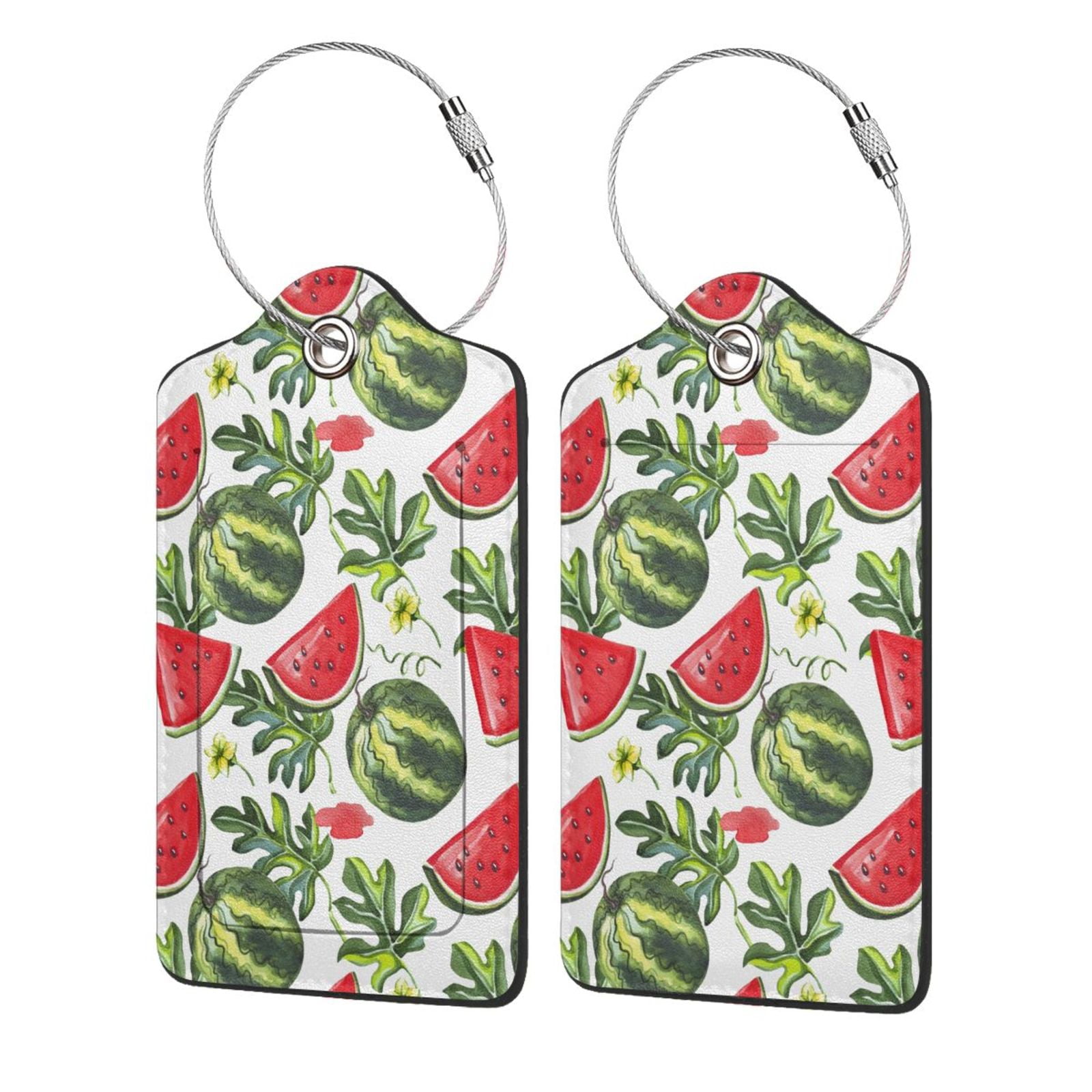 Disketp 4 Pcs Luggage Tag For Suitcase,Watermelons Leather Baggage Tag ...