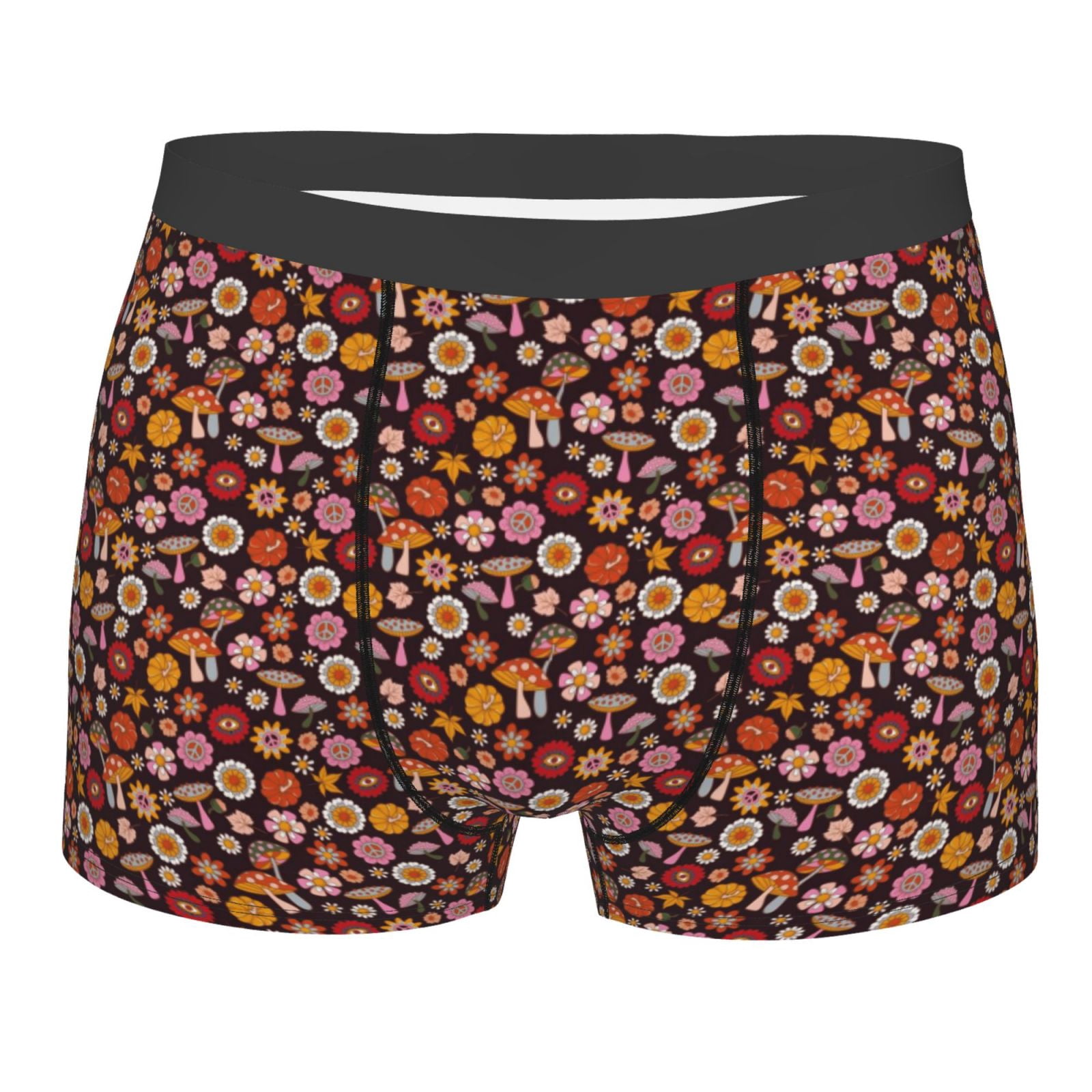 Disketp 70s Groovy Hippie Retro Men's Boxer Briefs,Soft and Breathable ...