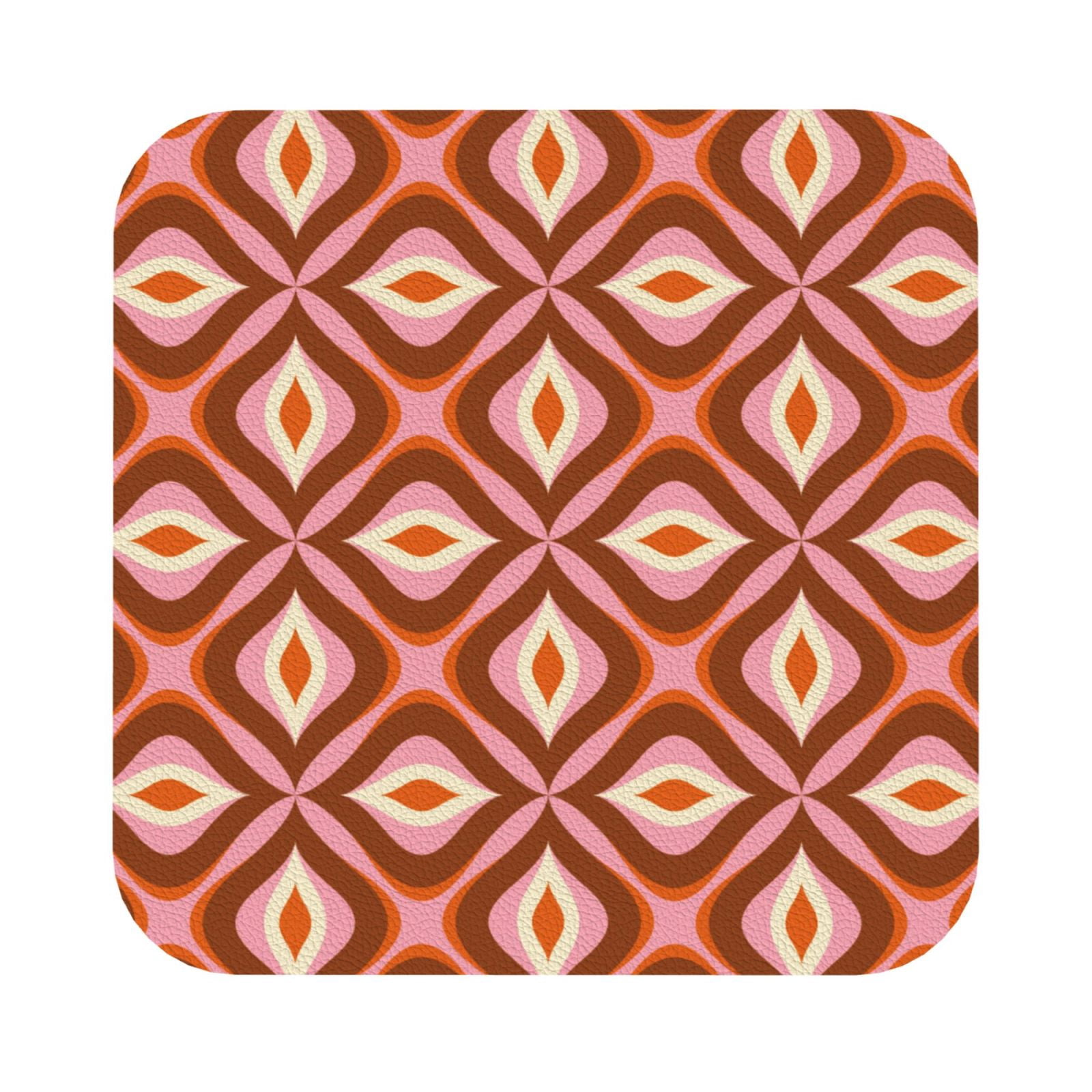 Disketp 70s Retro Style Funny Coasters,6 Pcs Leather Coasters With ...