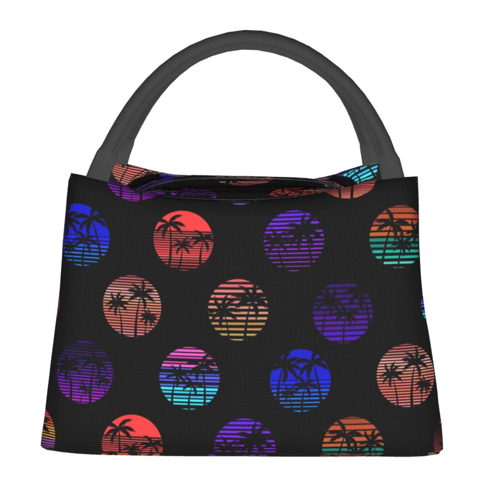 Disketp 80s Style Palm Trees Insulated Bags, Insulated Cooler Bag Totes ...