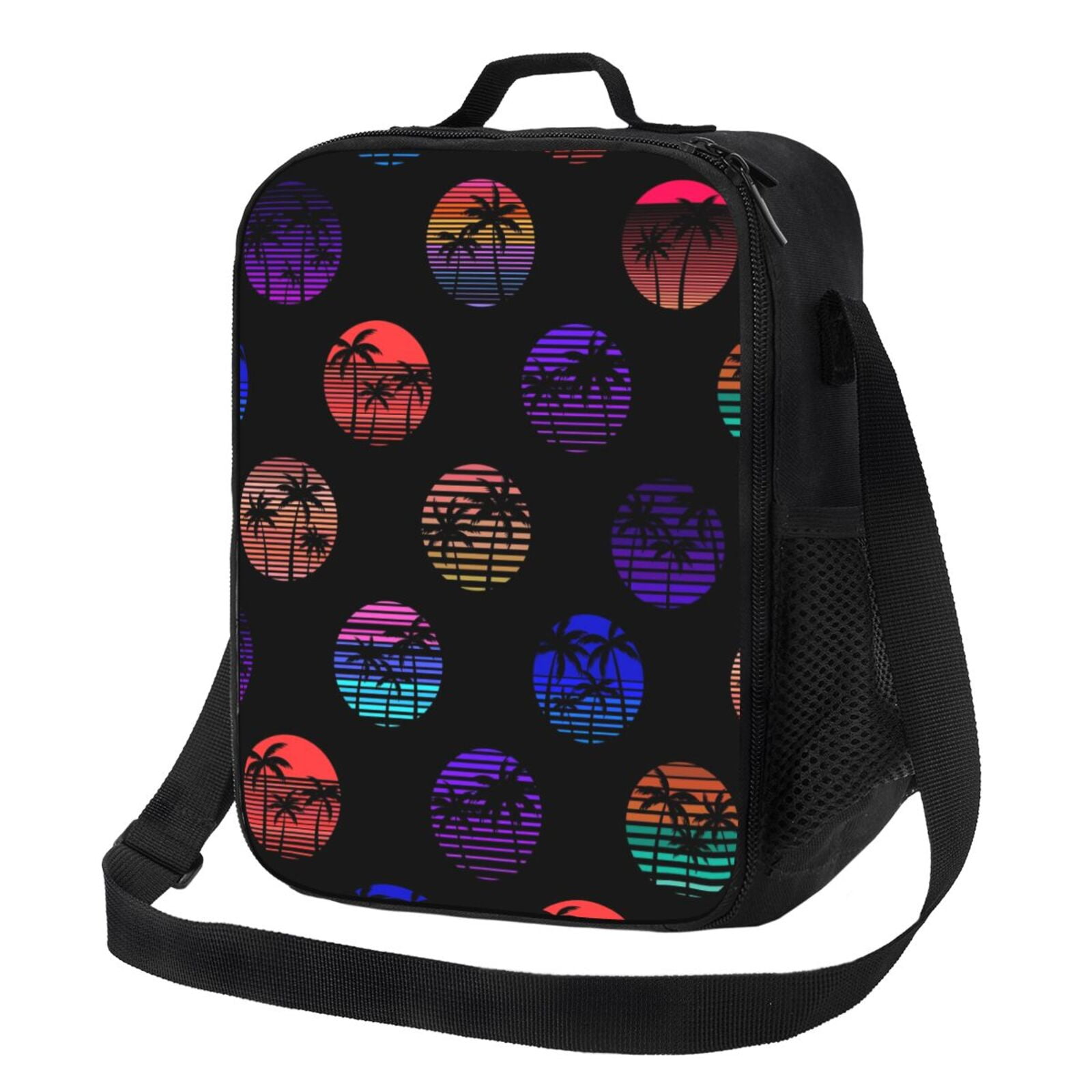 Disketp 80s Style Palm Trees Insulated Lunch Bag Lunch Box - Lunch Bag ...