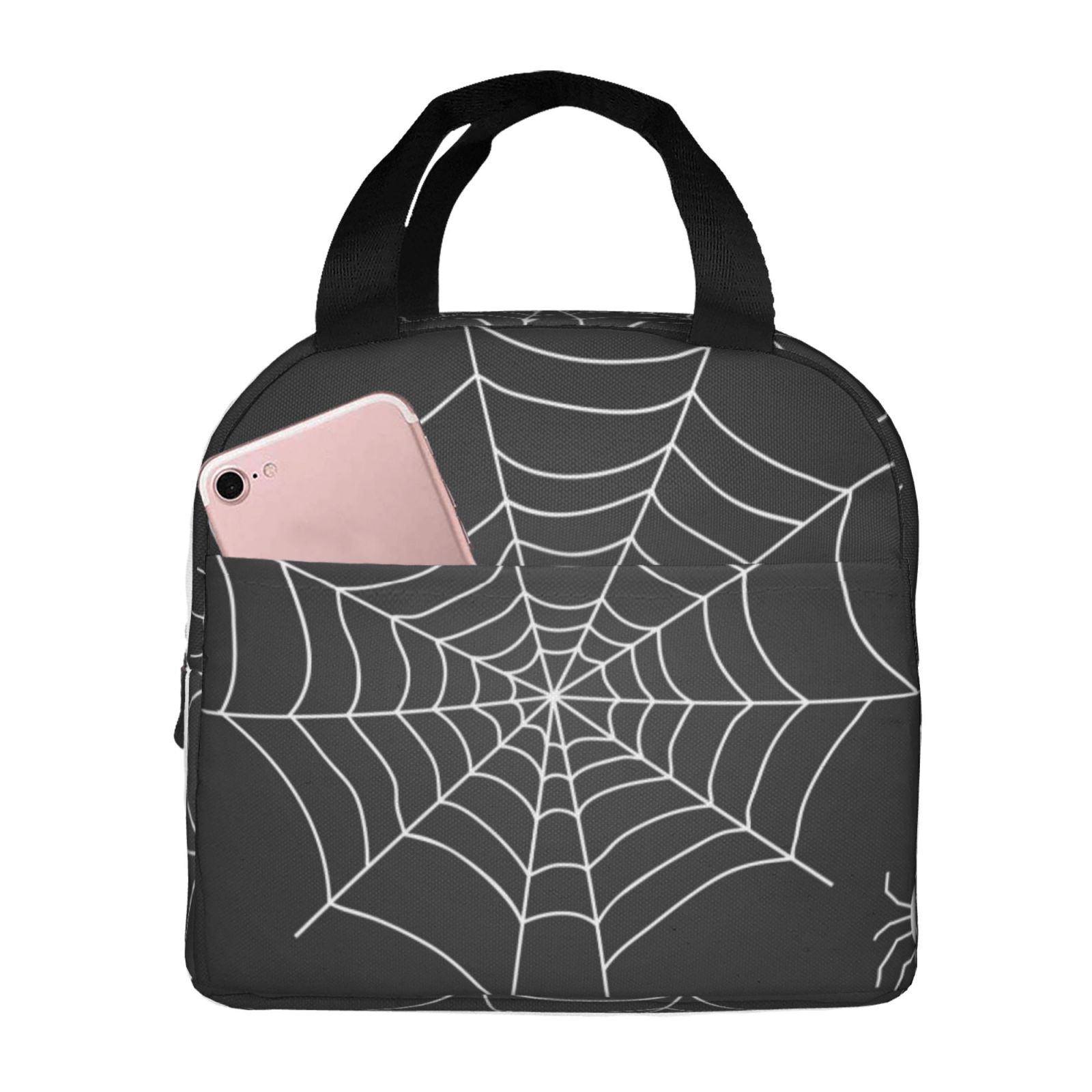 Disketp A Web With A Spider Lunch Bag for Women Men, Leakproof Thermal Cooler Sack Food Handbags ...