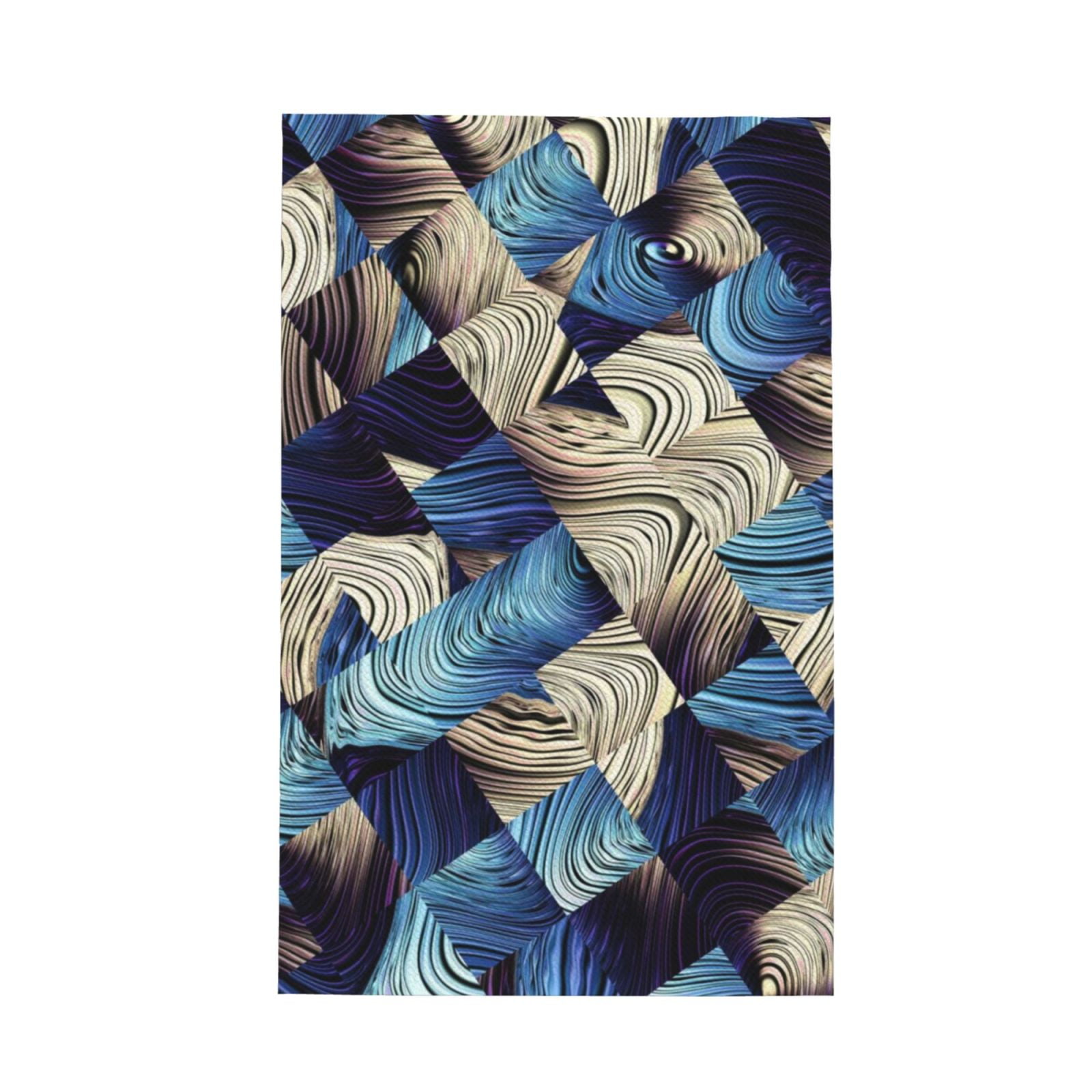 Disketp Abstract Blue Squares Waffle Weave Kitchen Dish Cloth,Super ...