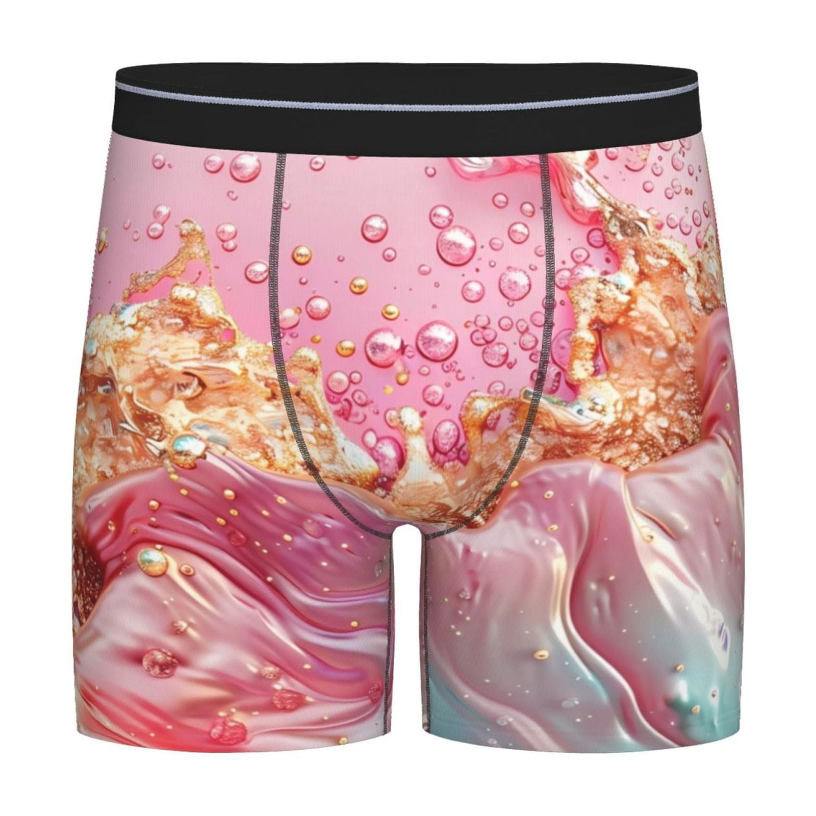 Disketp Abstract Pink Gold Splash Men's Boxer Briefs Men’s Underwear ...