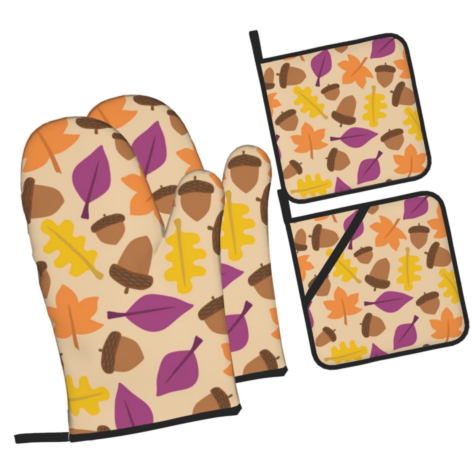 Disketp Acorn Autumn Fall Leaf Leaves Oven Mitts and Potholders BBQ ...