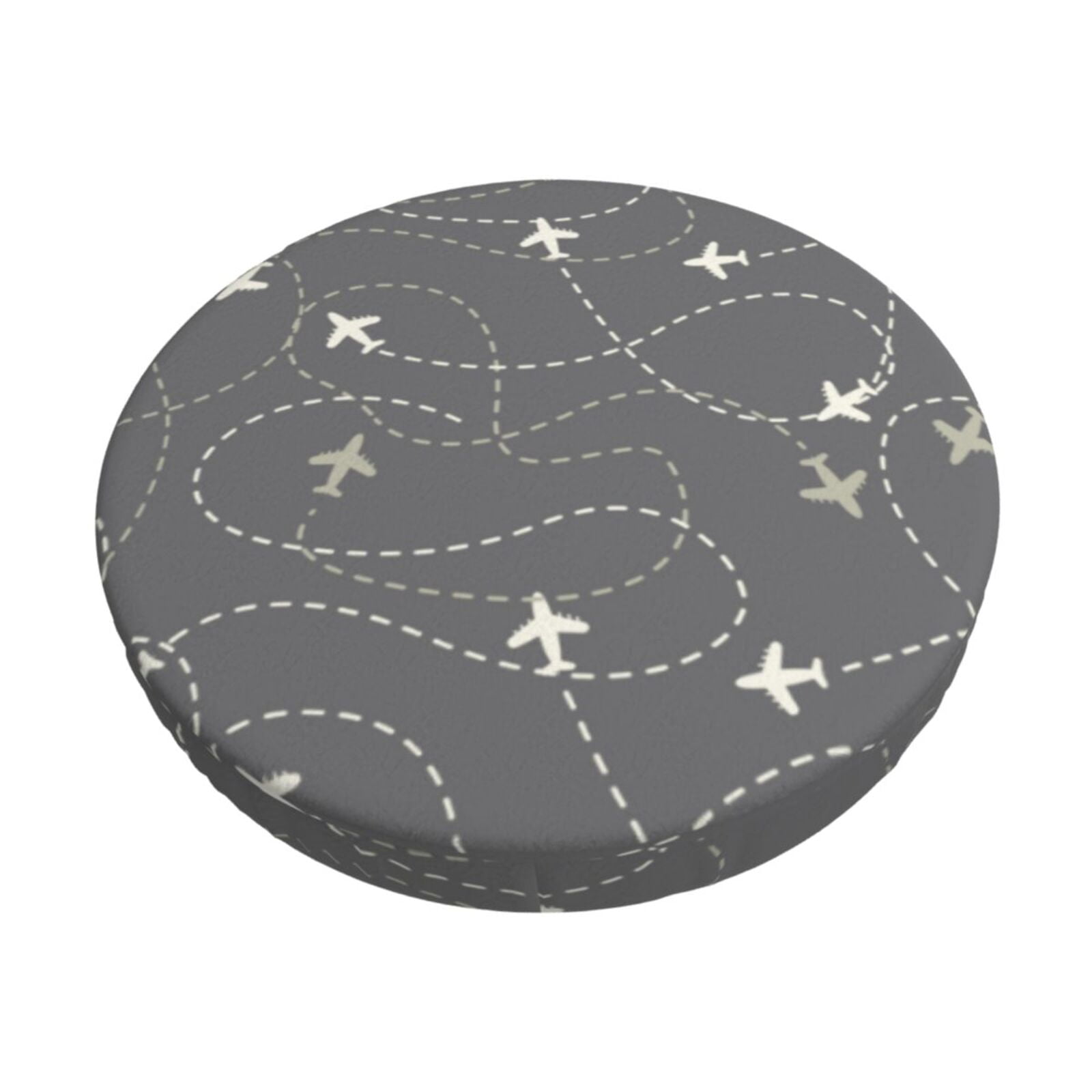 Disketp Airplane Routes Around The World Stool Covers Round, Super Soft ...