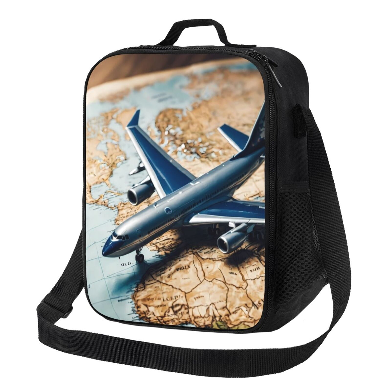 Disketp Airplane World Map Adventure Insulated Lunch Bag Lunch Box ...
