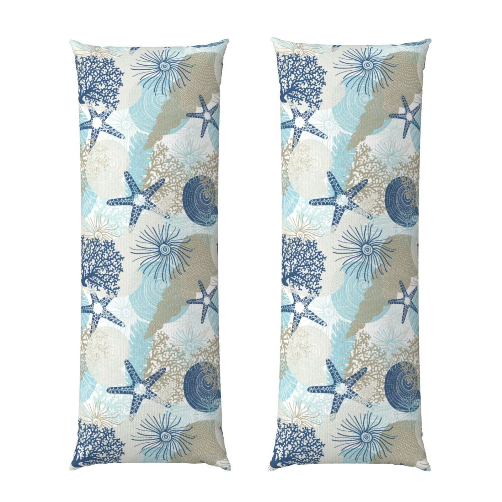 Disketp Algae Corals and Seashells Print Body Pillow Cover - Super Soft ...