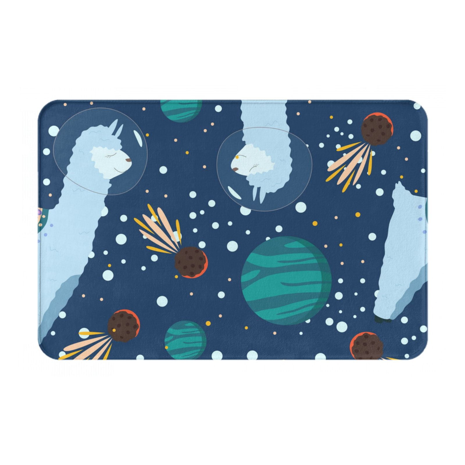 Disketp Alpaca Astronaut In Space Mat For Front Door Outside - Doormat ...