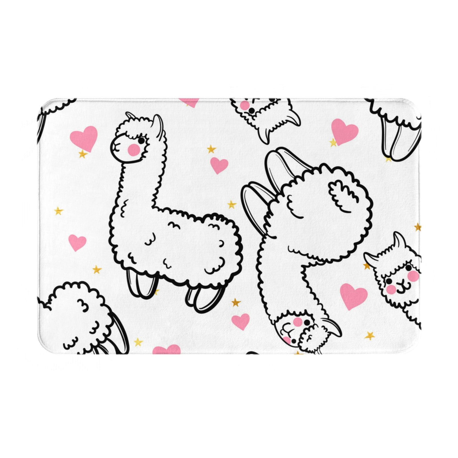 Disketp Alpacas And Hearts Mat For Front Door Outside - Doormat Outdoor ...