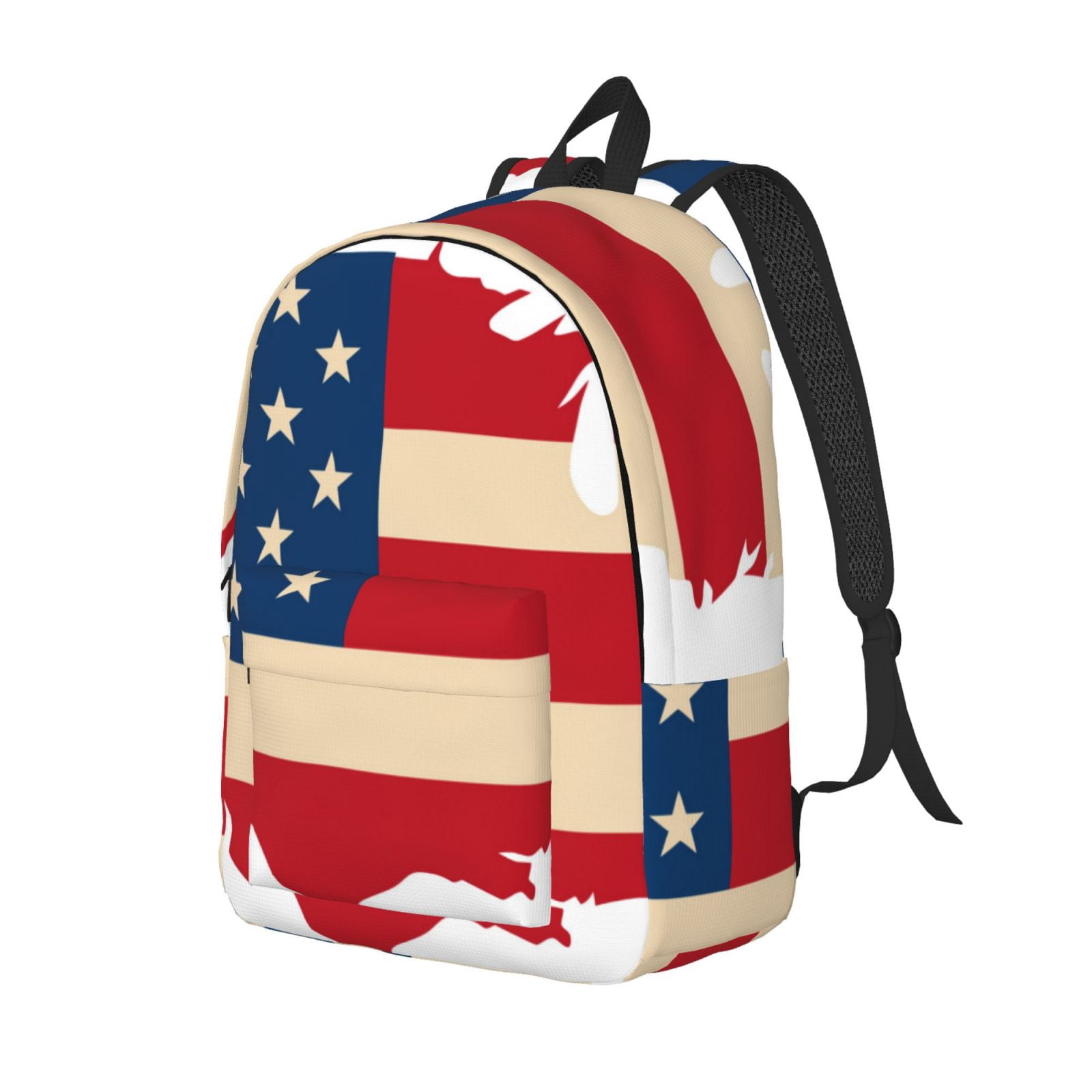 Disketp American Flag Map Canvas Backpack Lightweight Travel Daypack ...