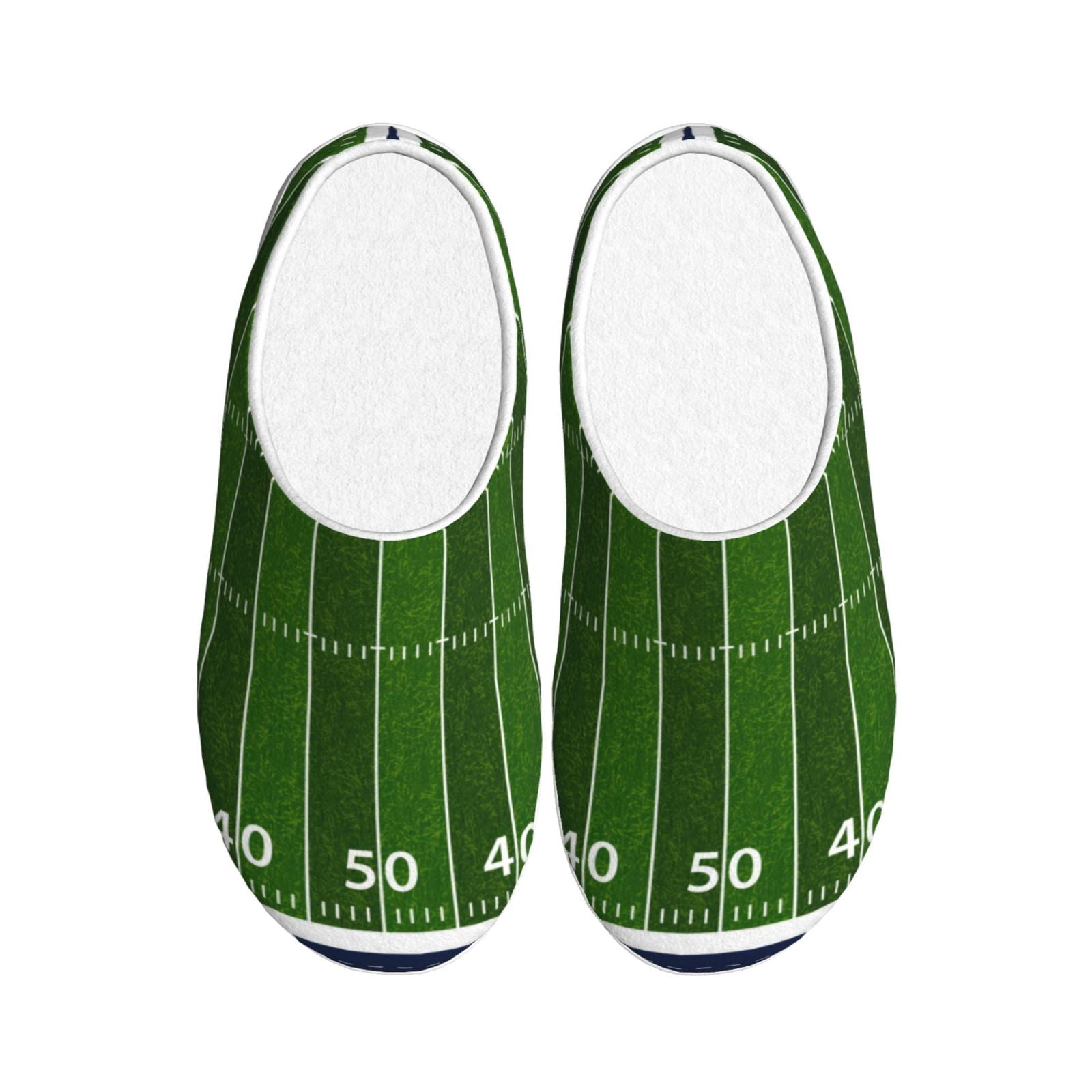 Disketp American Football Field Women's Men's Slippers Plush Slip-On ...