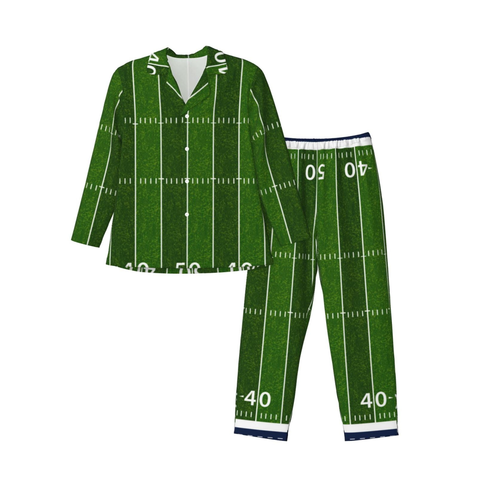 Disketp American Football Field for Pajamas Set Long Sleeve Sleepwear ...
