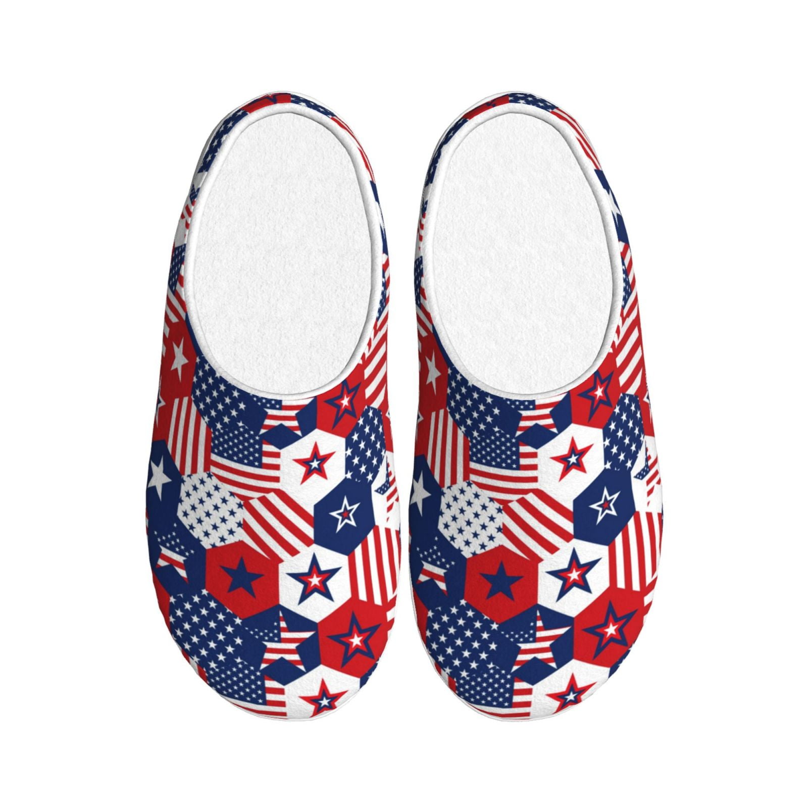 Disketp American Stars2 Women's Men's Slippers Plush Slip-On House ...