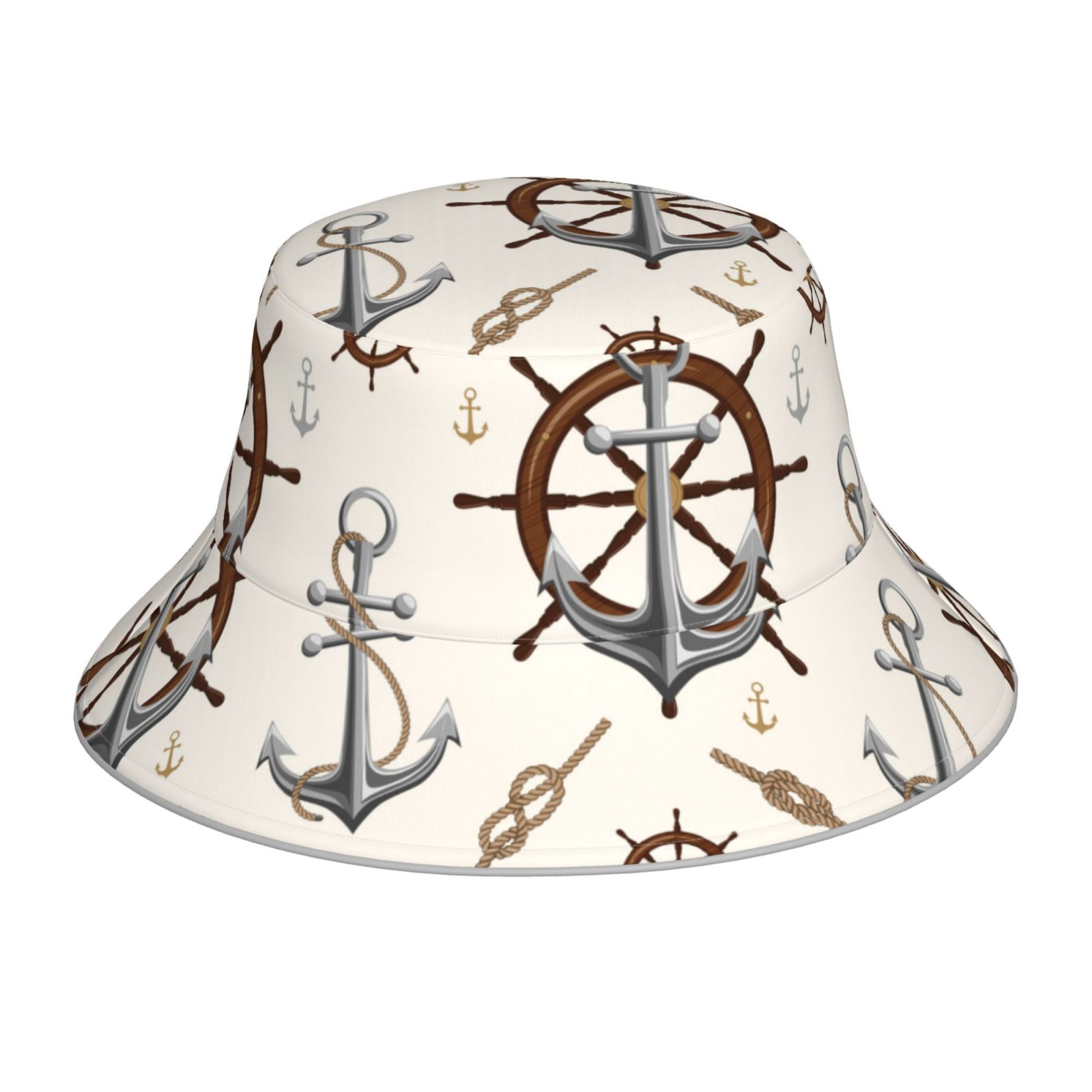 Disketp Anchor With Rope Print Reflective Bucket Hat Beach Hat Summer ...