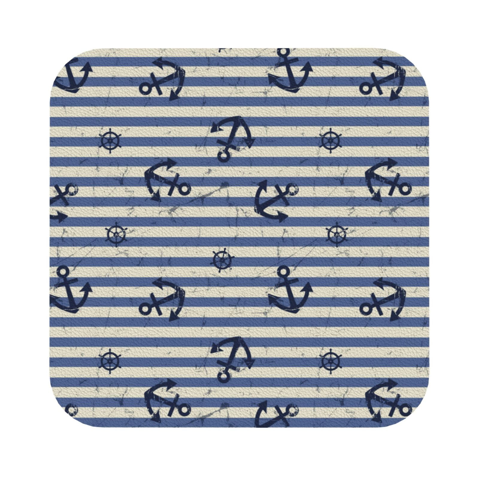 Disketp Anchors And Steering Wheel Funny Coasters,6 Pcs Leather ...