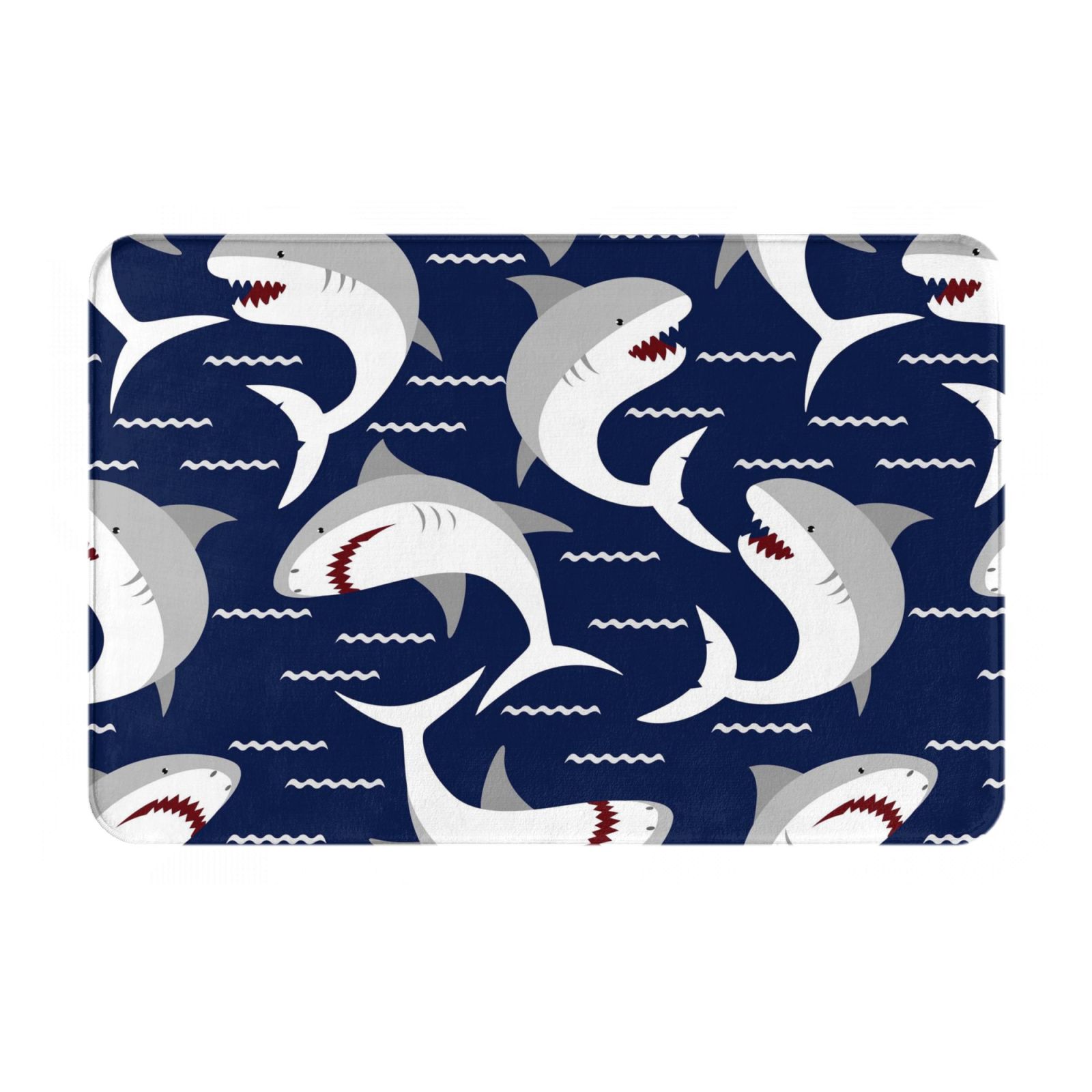 Disketp Angry Shark Mat For Front Door Outside - Doormat Outdoor ...
