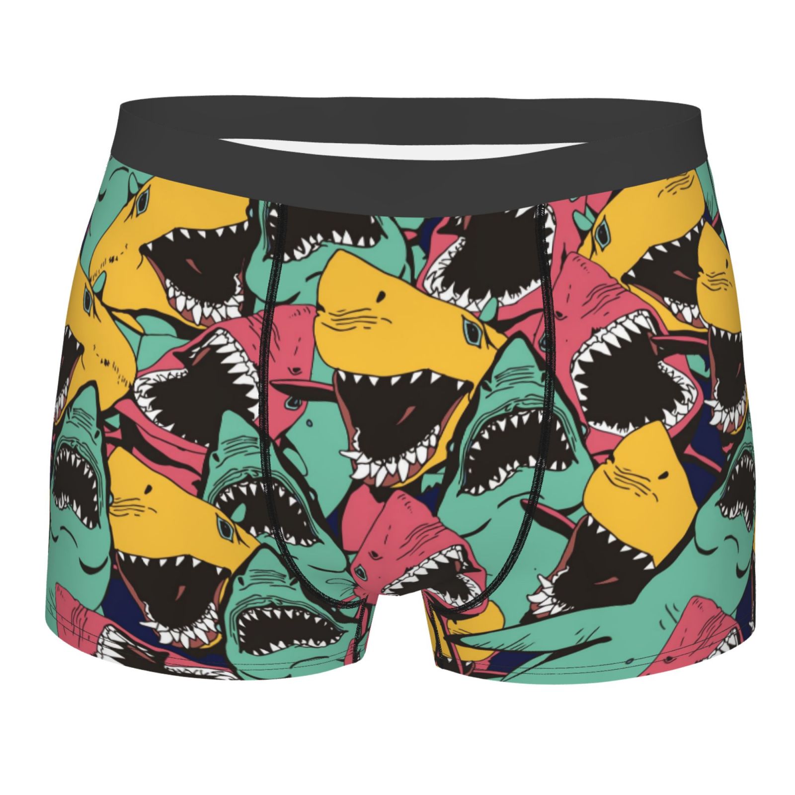 Disketp Angry Shark Pattern Men'S Boxer Briefs,Soft And Breathable ...