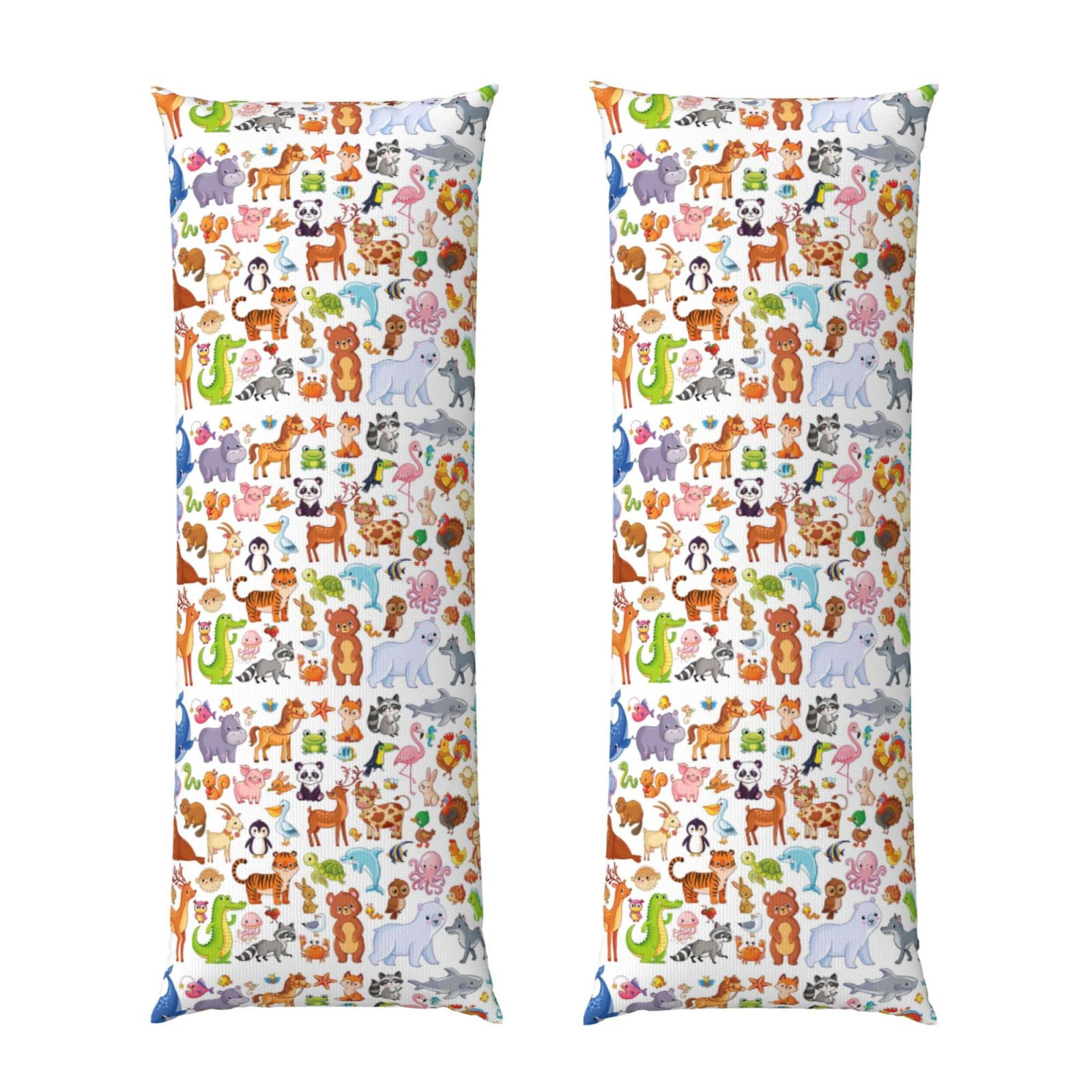 Disketp Animal Cartoon Style Print Body Pillow Cover - Super Soft 20x54 ...