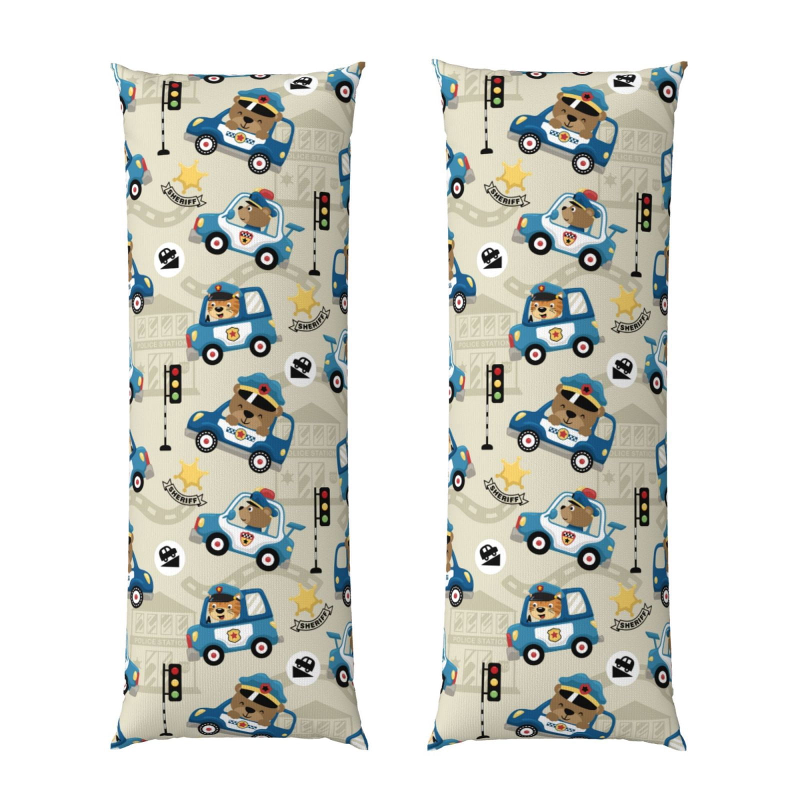 Disketp Animals Driving Police Car Print Body Pillow Cover - Super Soft ...