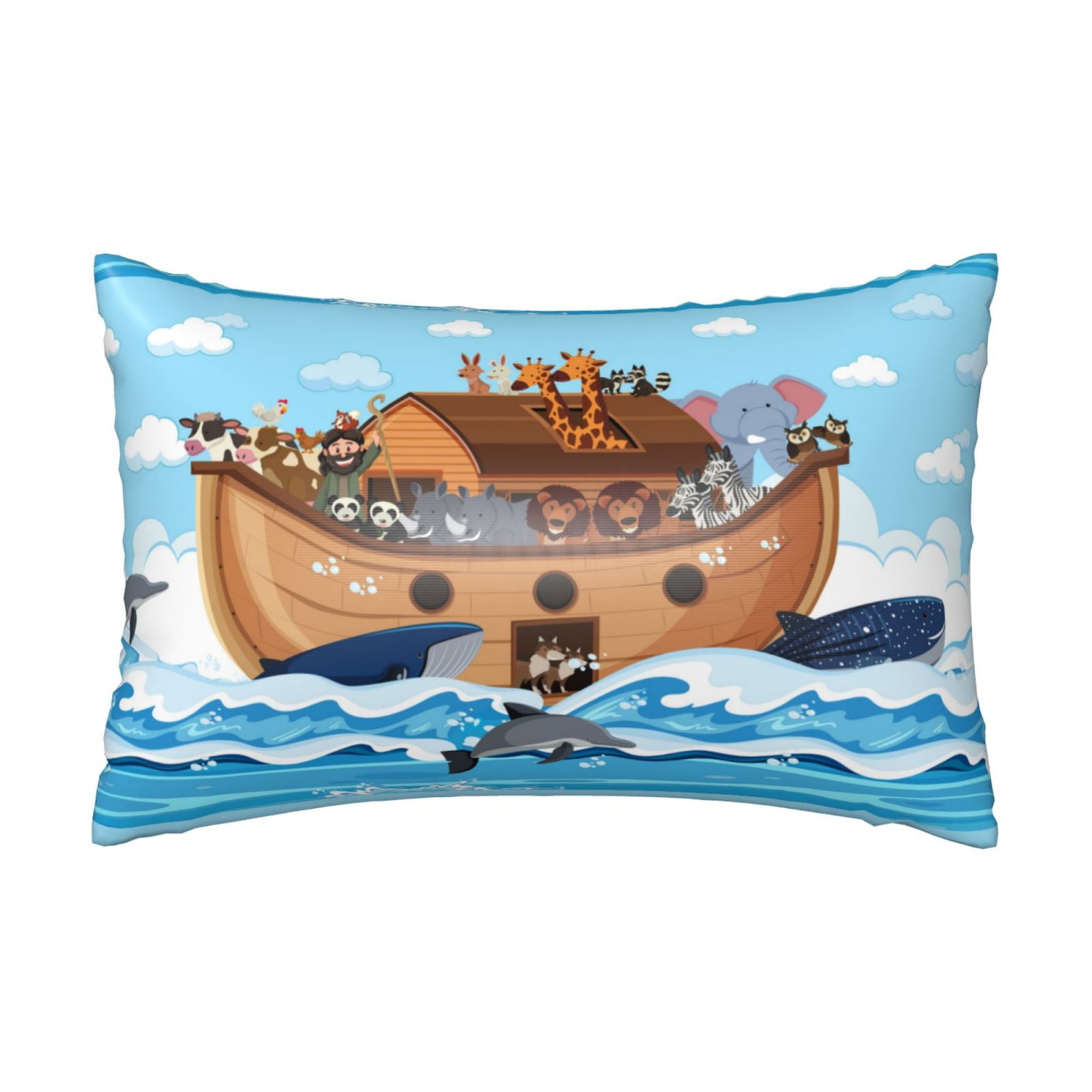 Disketp Animals On Noah'S Ark Satin Pillowcase For Hair And Skin - Satin Pillow Cases Standard ...