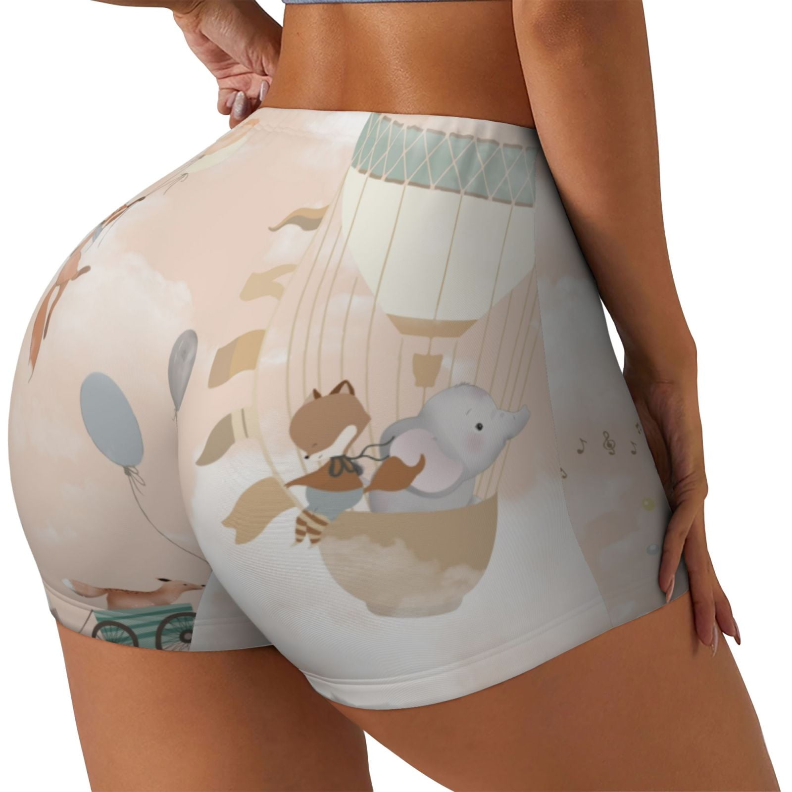 Disketp Animals Riding Across The Sky1 for Scrunch Butt Workout Shorts Women Seamless Soft ...