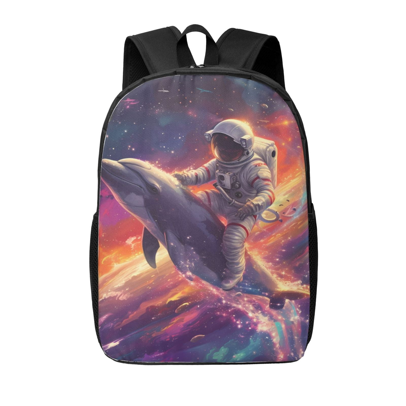 Disketp Astronaut Dolphin School Backpack, Lightweight Basic Middle ...