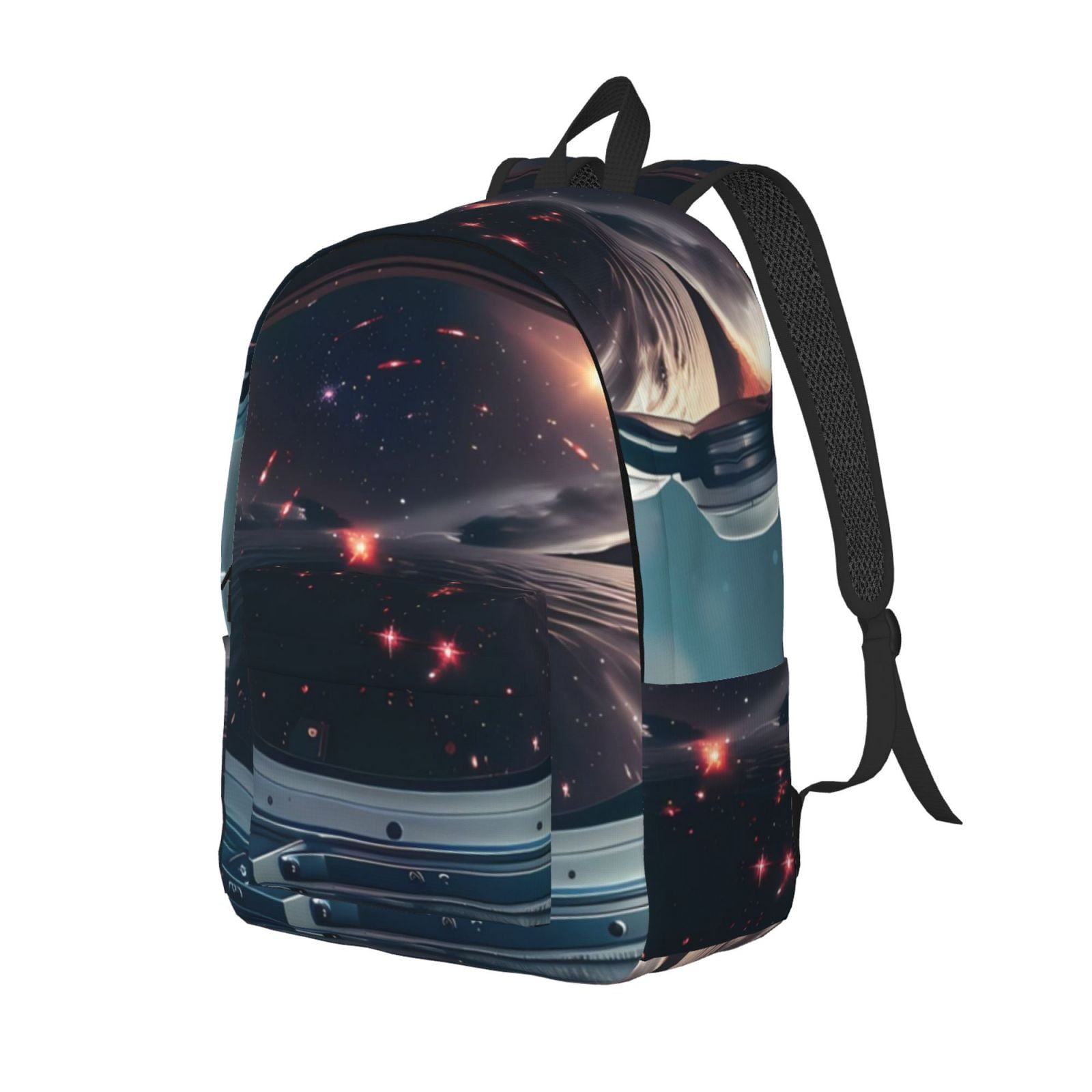 Disketp Astronaut Helmet Reflections Canvas Backpack Lightweight Travel ...