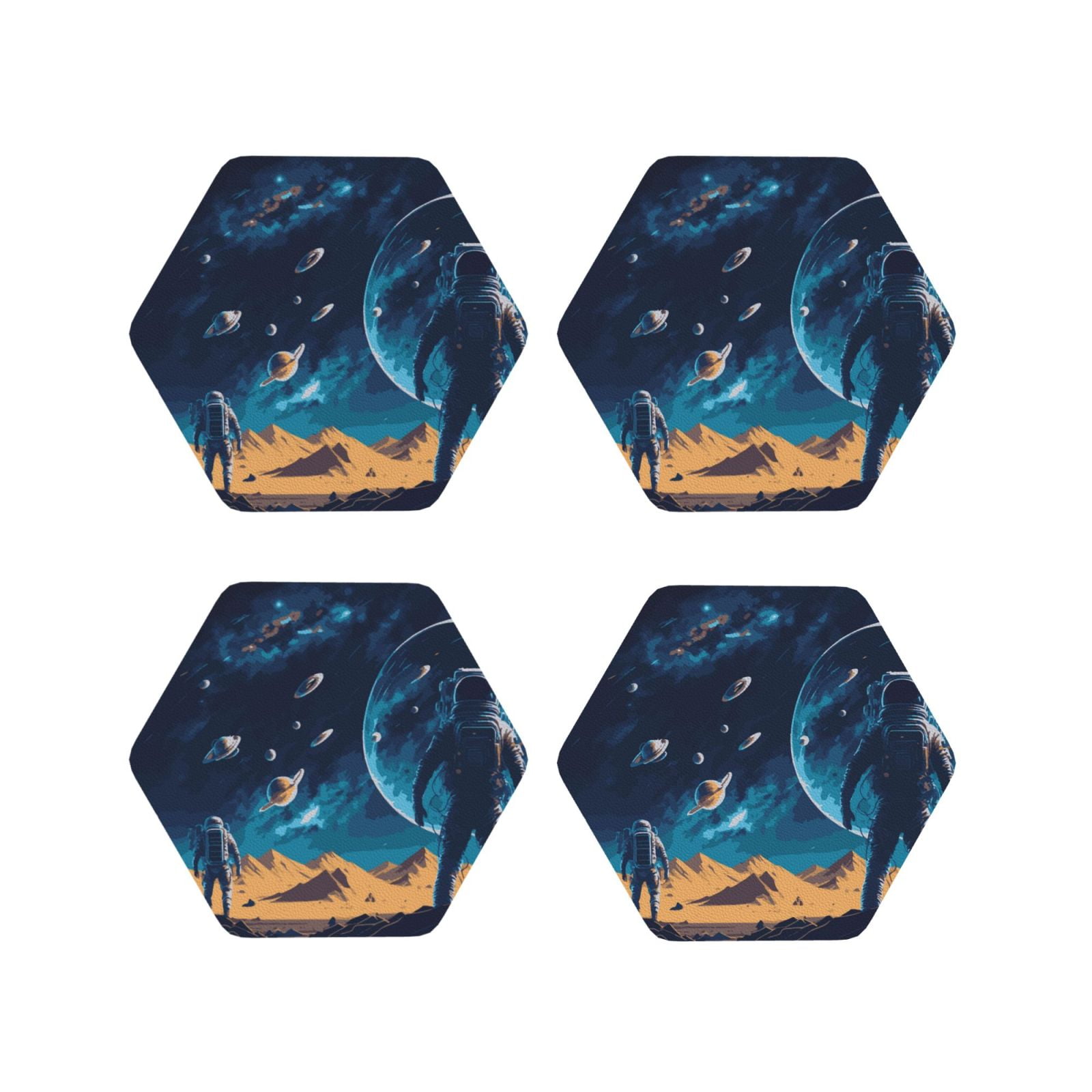 Disketp Astronaut In A Space Suit On The Planet Funny Coasters,4 Pcs ...