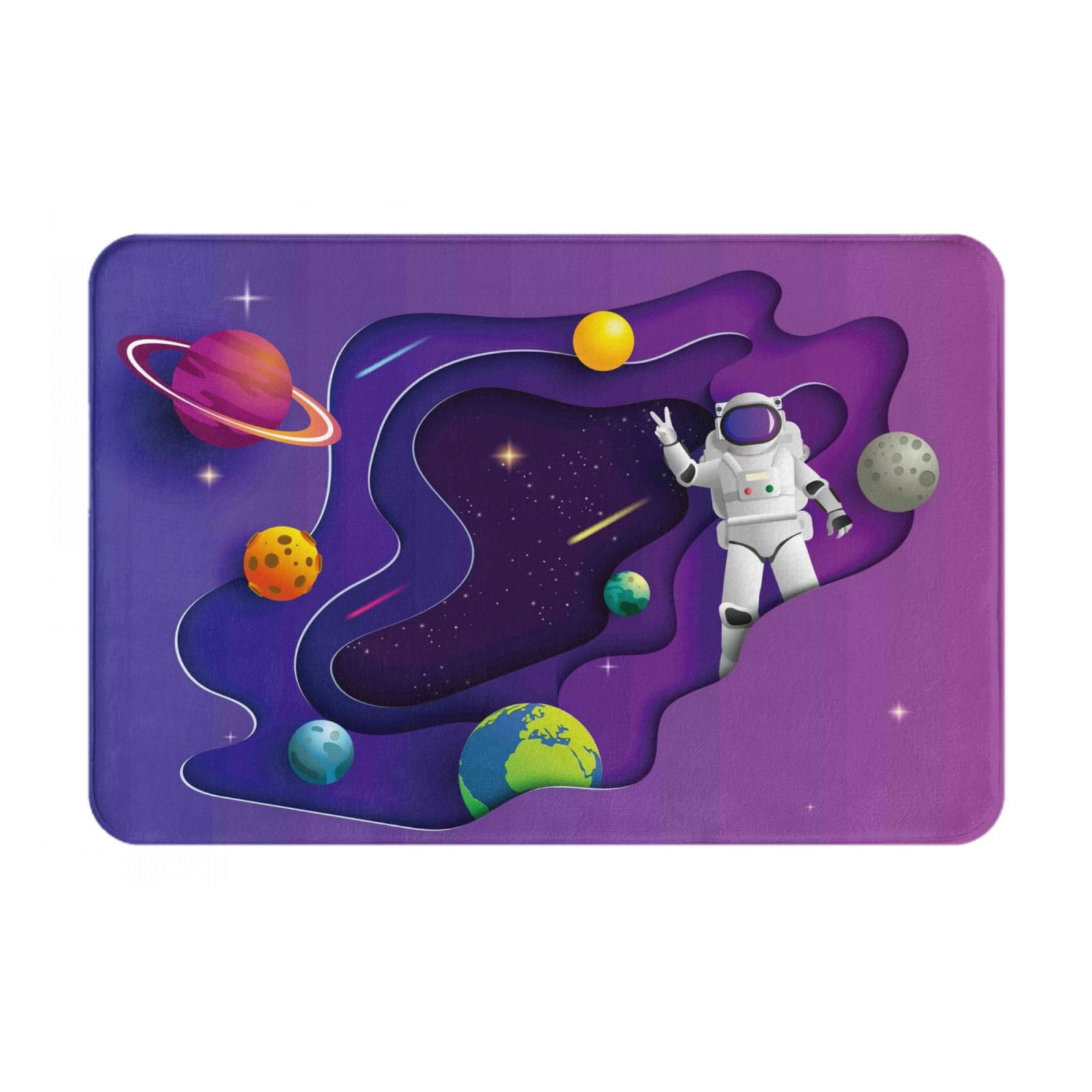 Disketp Astronaut On Mission In Outer Space Mat For Front Door Outside ...