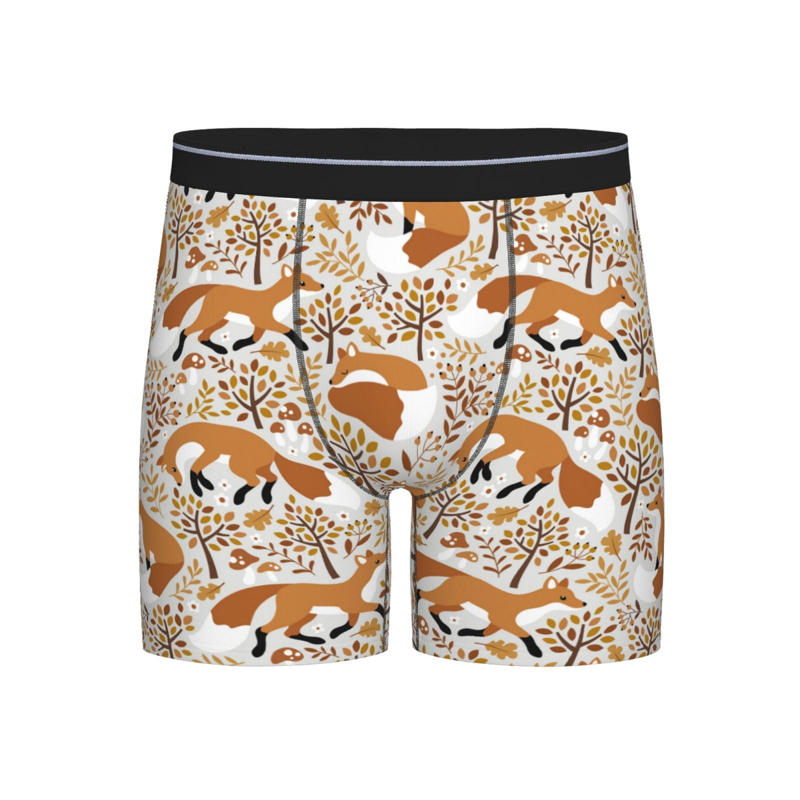 Disketp Autumn Fox with Brown Plants Men's Boxer Briefs Men’s Underwear ...