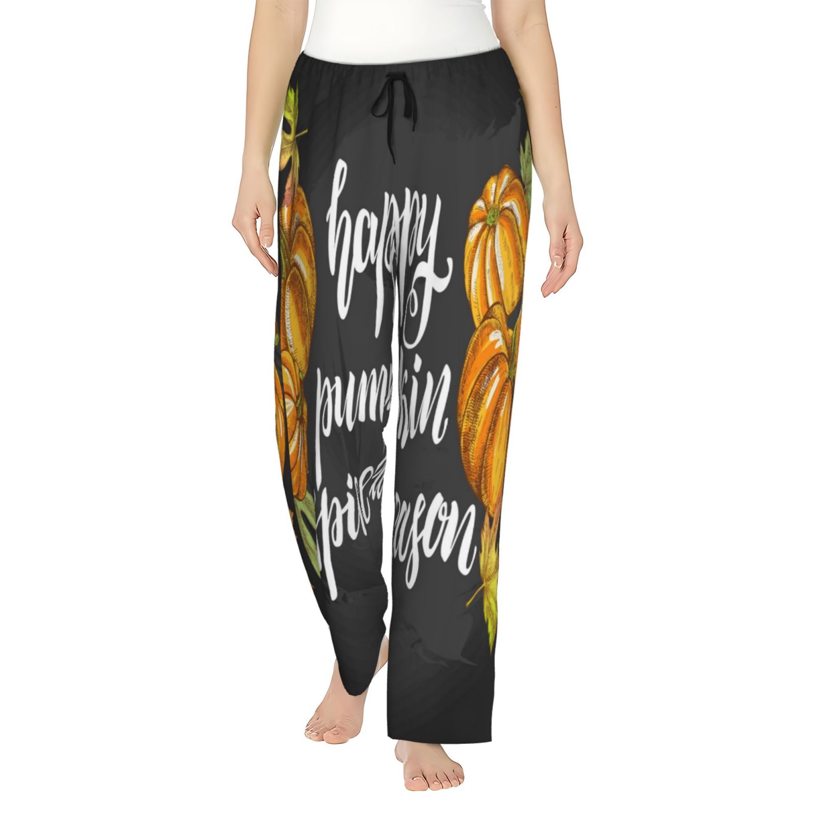 Disketp Autumn Harvest Pumpkins Print Women'S Comfy Pajama Pants Casual ...