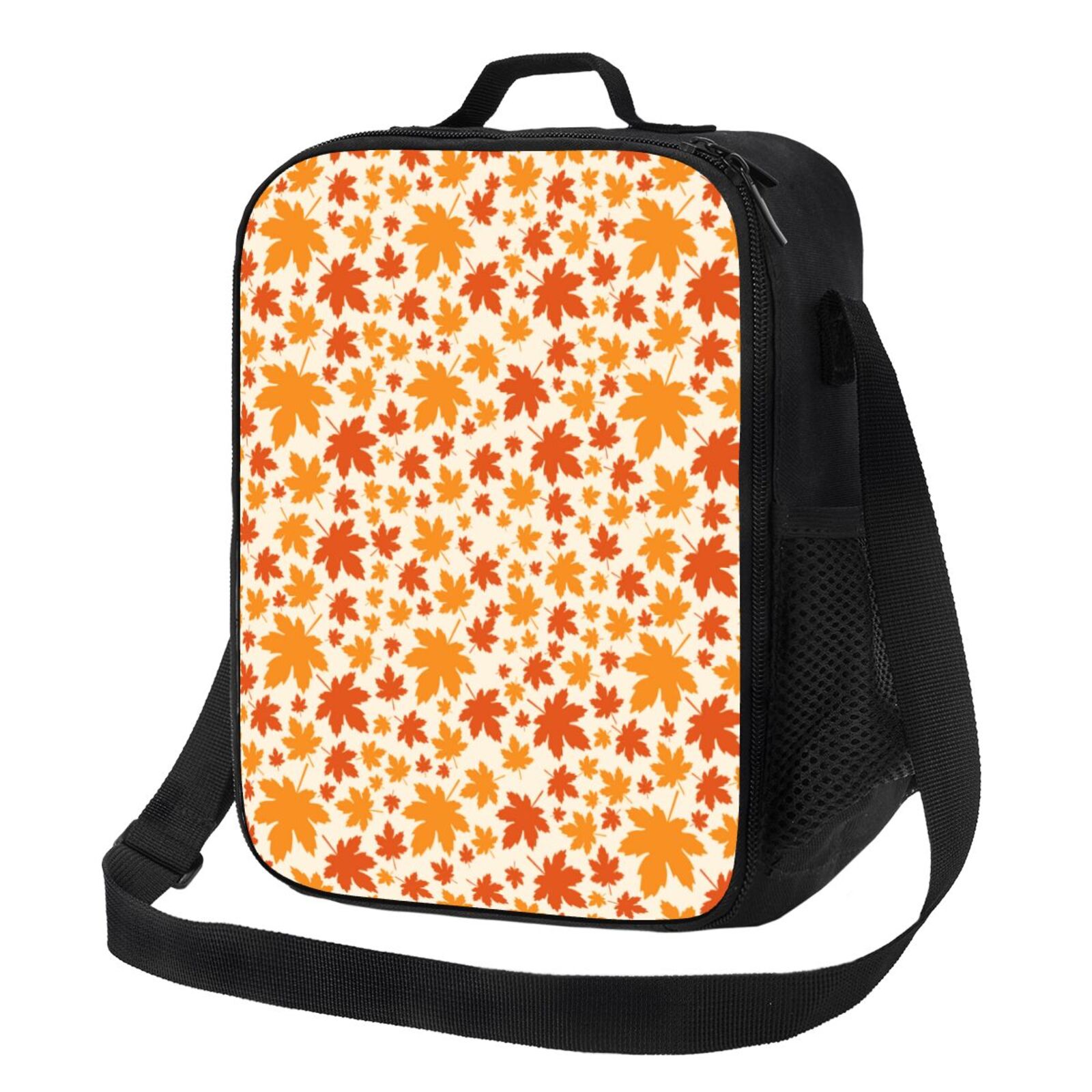 Disketp Autumn Red and Orange Maple Leaves Insulated Lunch Bag Lunch ...